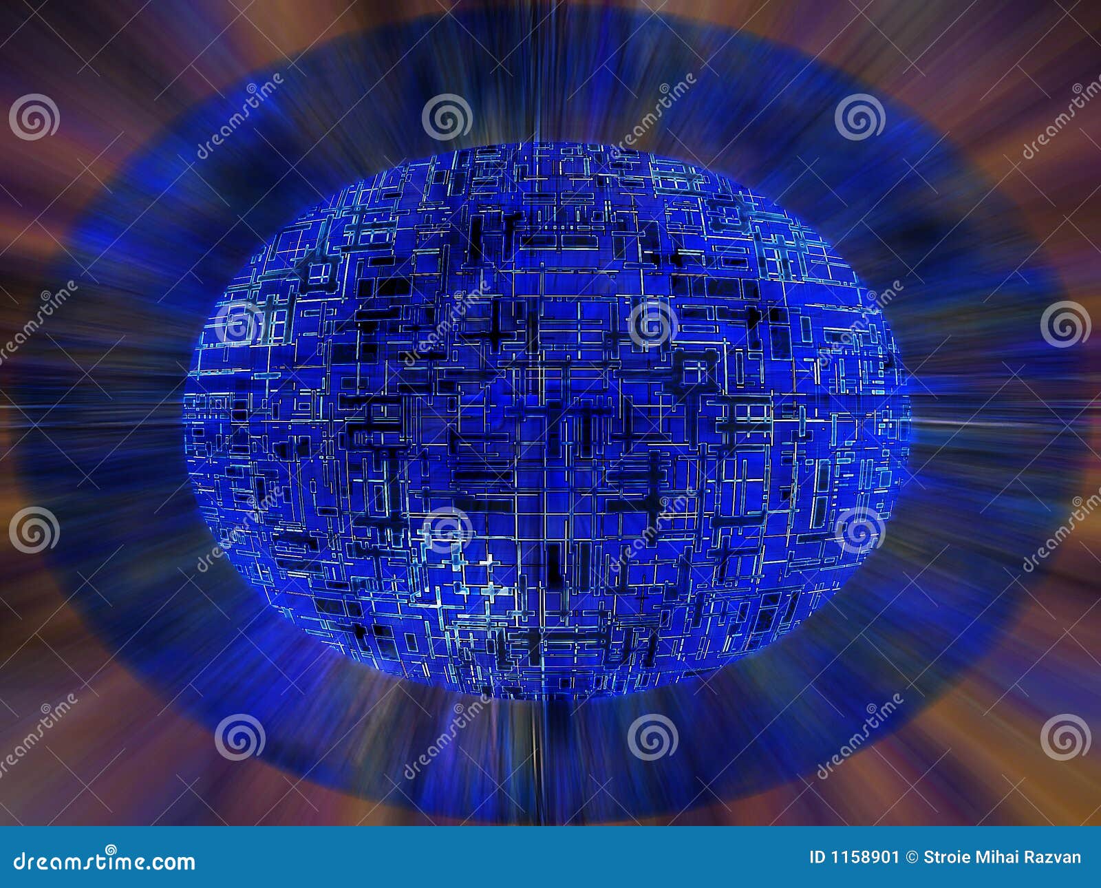 Circuits sphere stock illustration. Illustration of light - 1158901