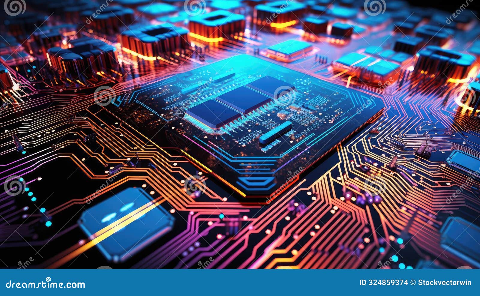 Circuits Technology Graphic Stock Illustration - Illustration of tech ...