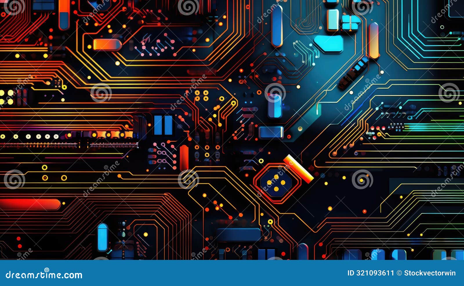 Circuits Technology Simple Abstract Stock Illustration - Illustration ...