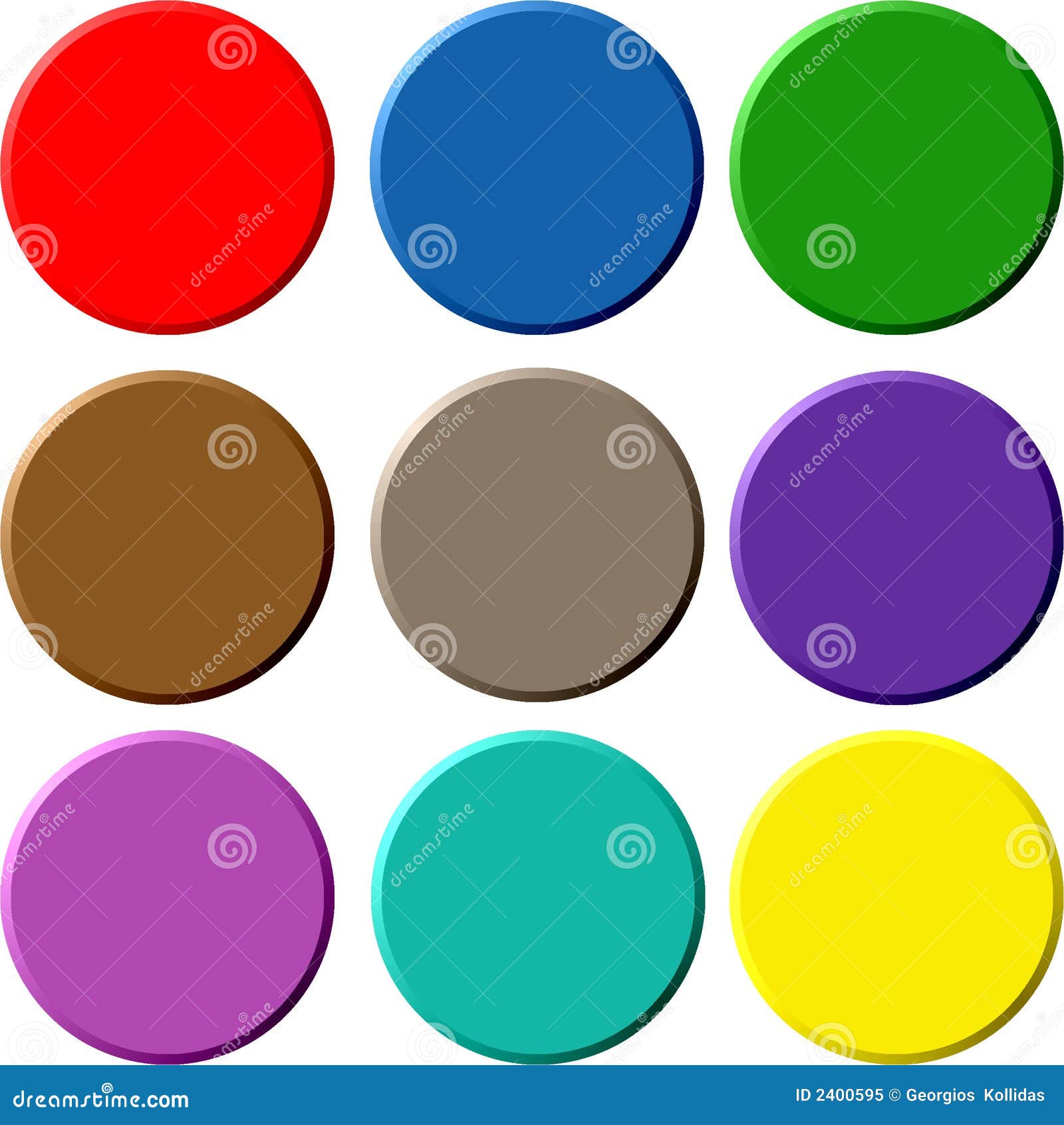 Circular 3D buttons stock illustration. Illustration of press - 2400595