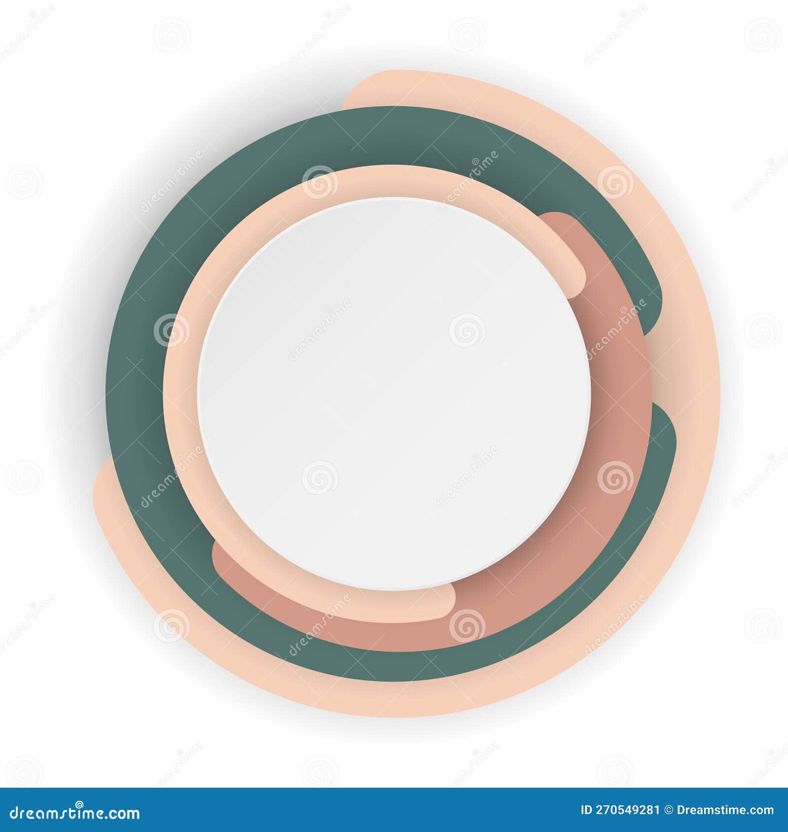 Circular Abstract Background of Empty Circle Design in Paper Cut Style ...