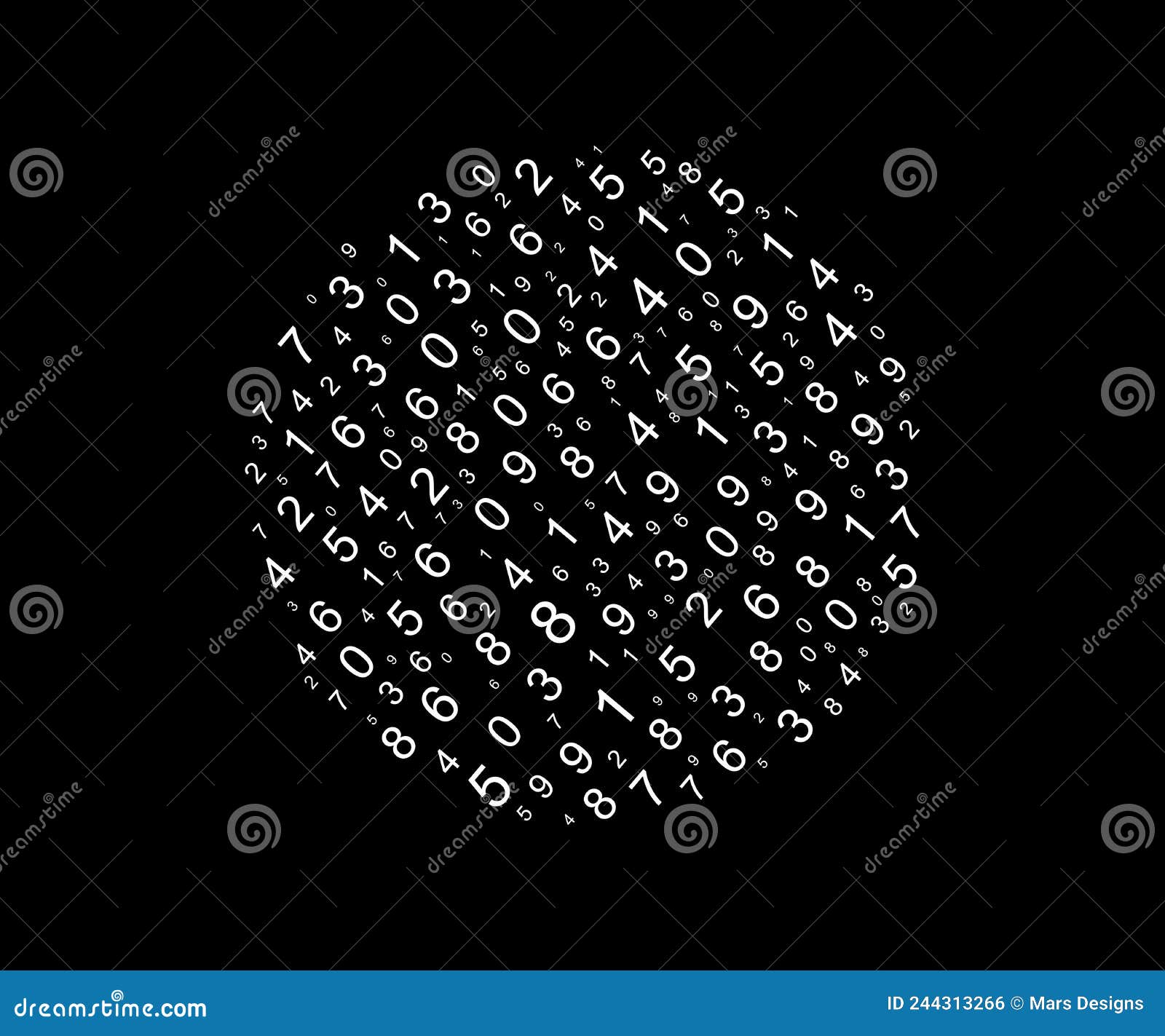 Numbers Circular Abstract Vector Illustrator Design in a Black ...