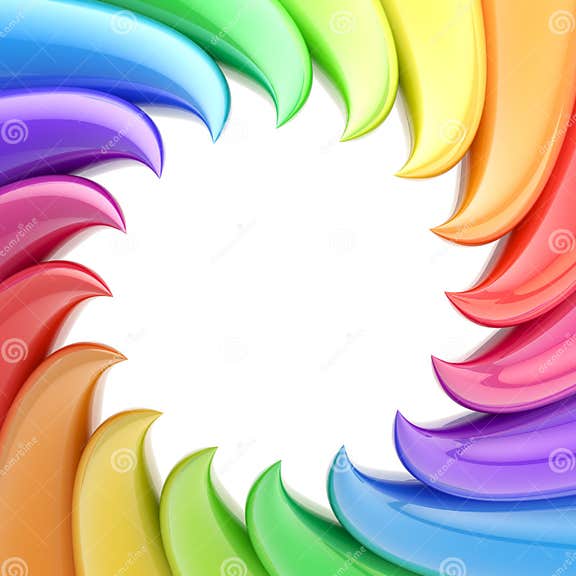 Circular Abstract Frame Made of Wavy Elements Stock Illustration ...