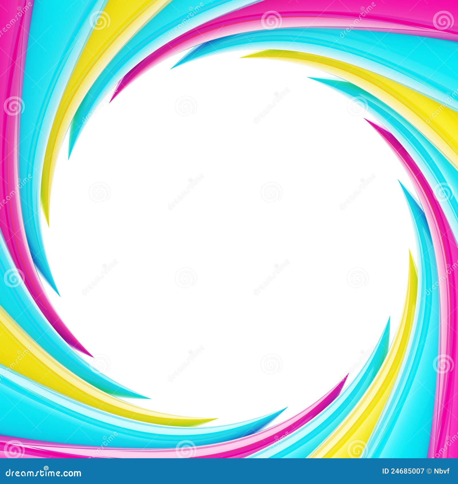 Circular Abstract Frame Made of Wavy Elements Stock Illustration ...