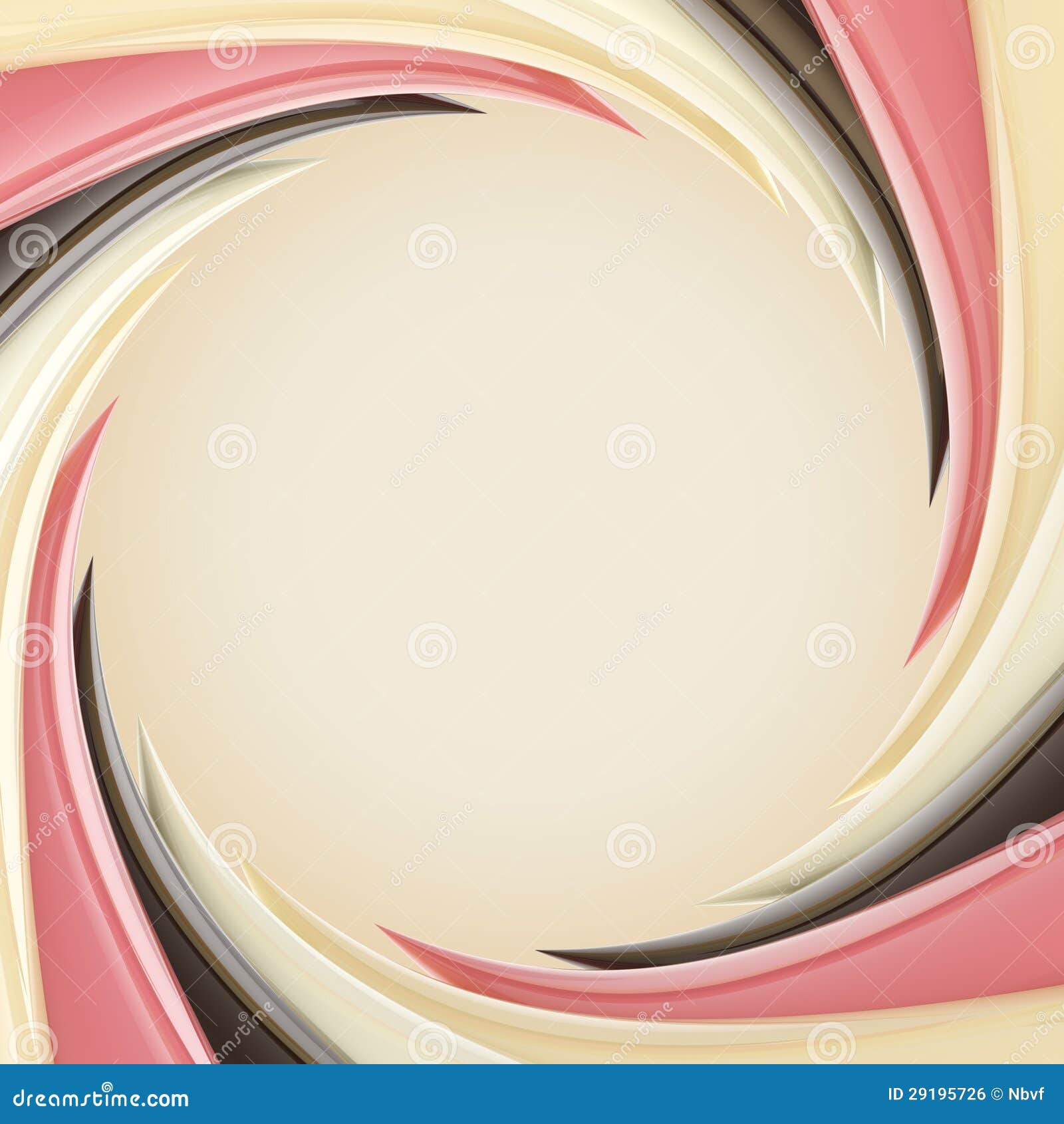 Circular Abstract Frame Made of Wavy Elements Stock Illustration ...