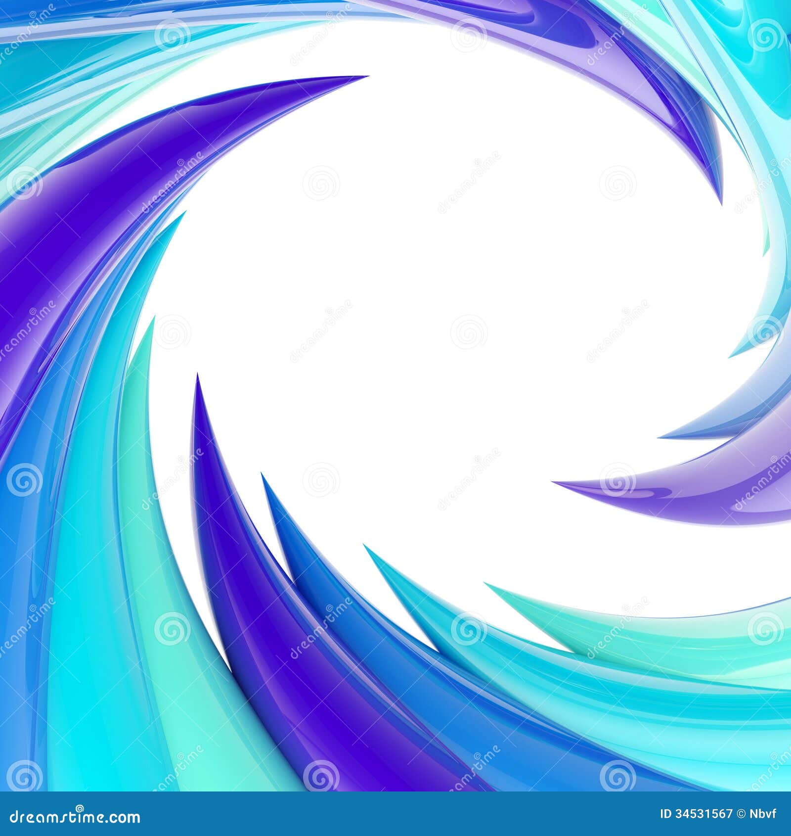 Circular Abstract Frame Made of Wavy Elements Stock Illustration ...