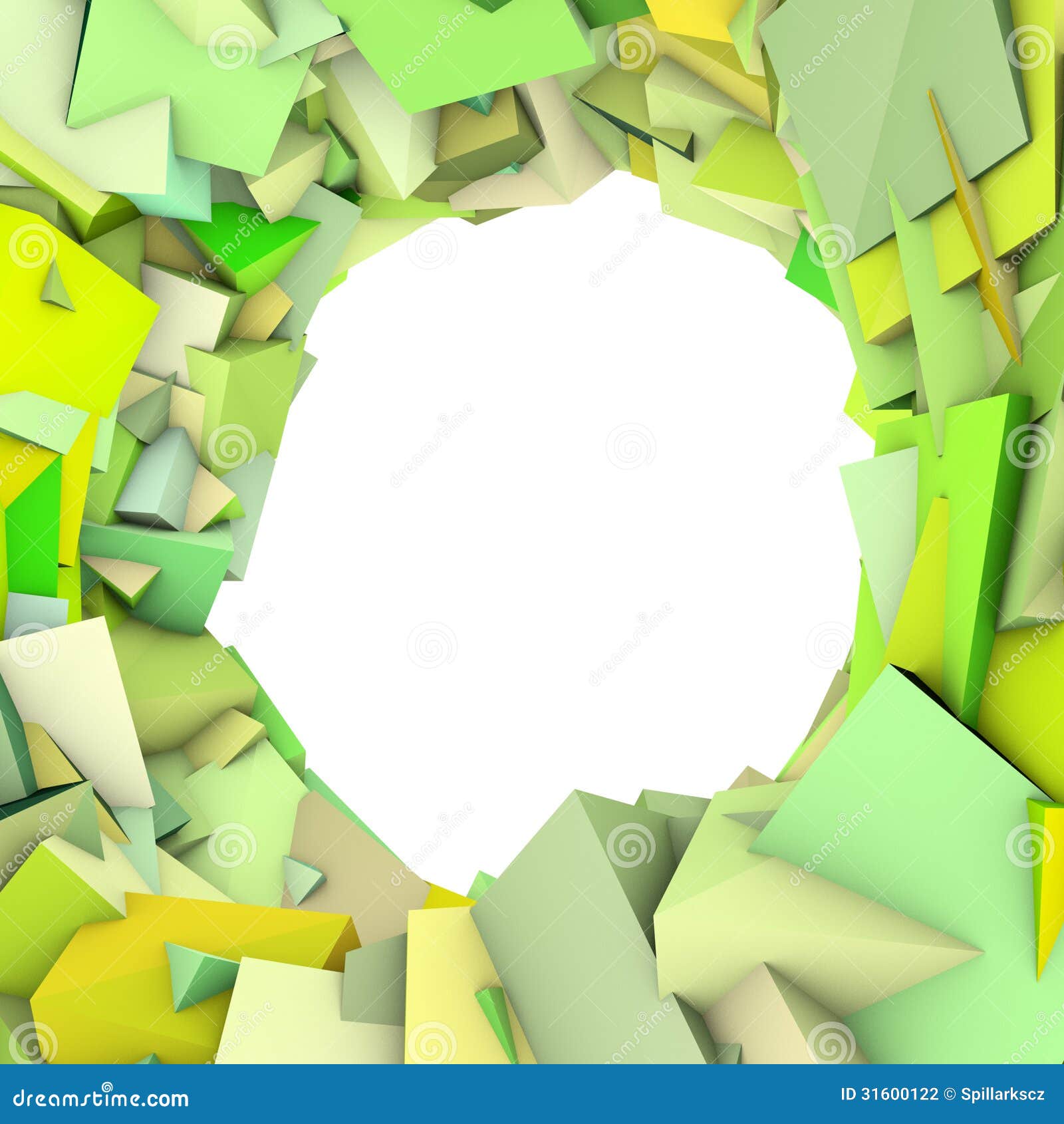 Circular Abstract Green Spiked Shape on White Stock Illustration ...