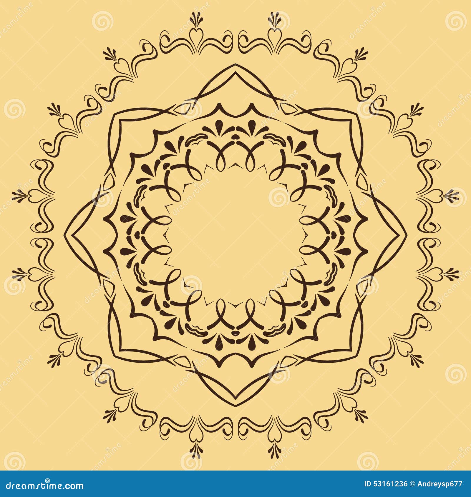 Circular Abstract Pattern in Arabic Style Stock Vector - Illustration ...