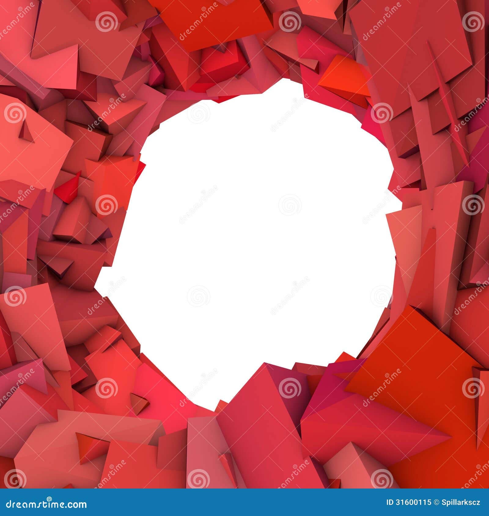 Circular Abstract Pink Red Spiked Shape on White Stock Illustration ...