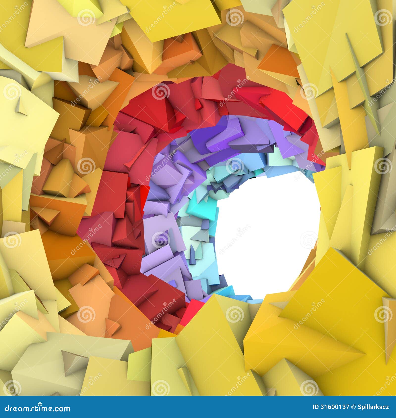 Circular Abstract Rainbow Color Spiked Shape on White Stock ...