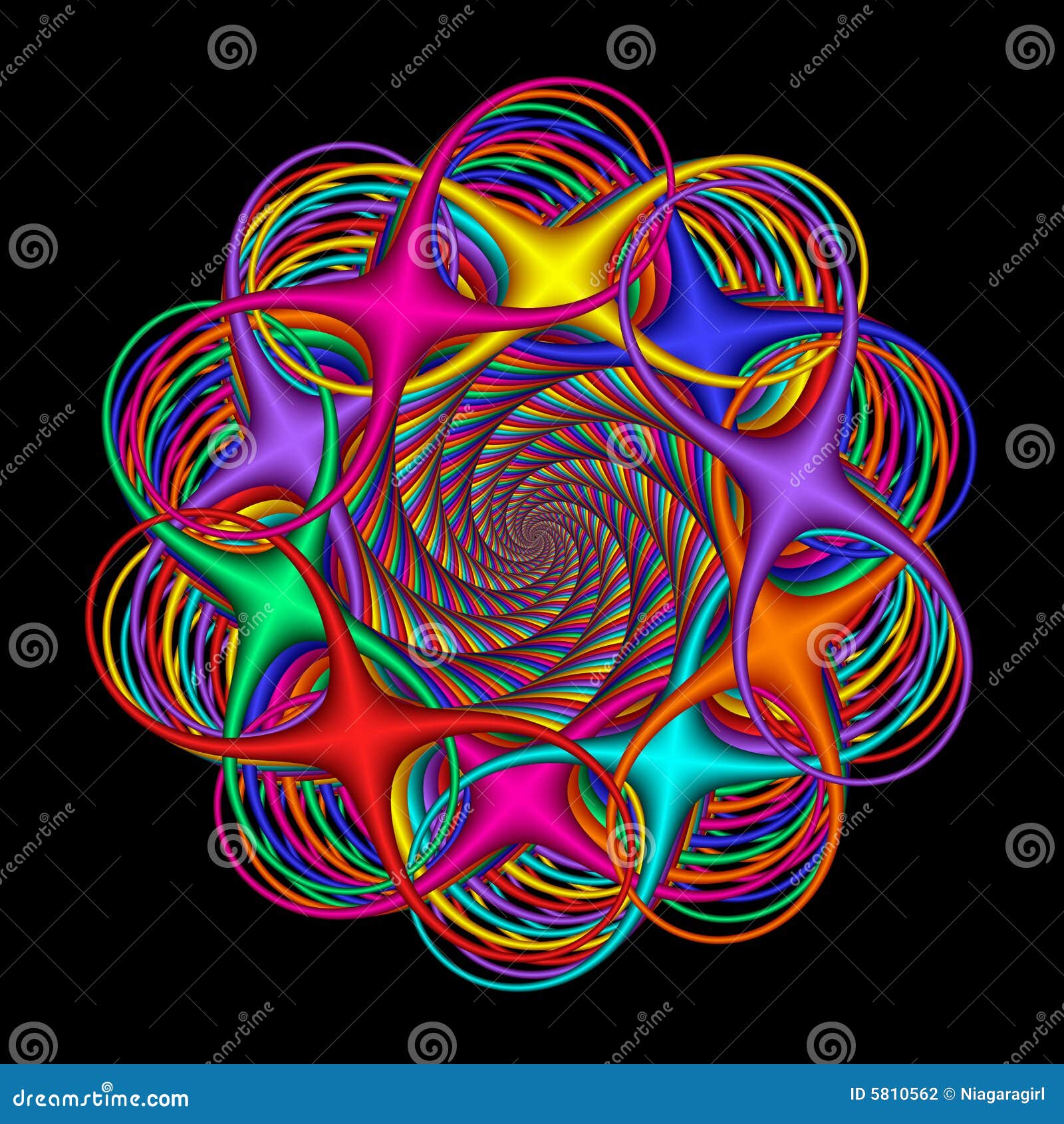 Circular Abstract Rainbow Colors Stock Illustration - Illustration of ...