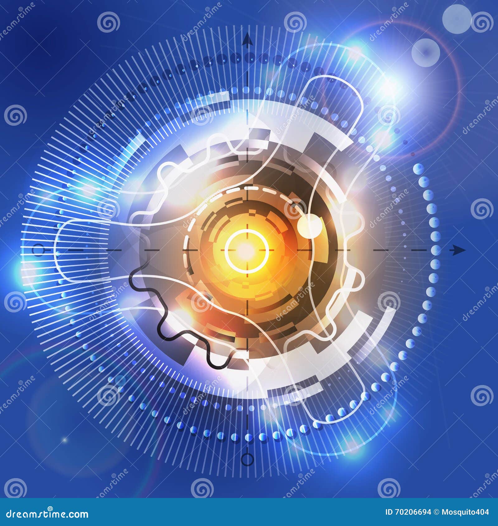 Abstract Spaceship Big Arrow Red And Dark Blue Gradient. Hand Drawn ...