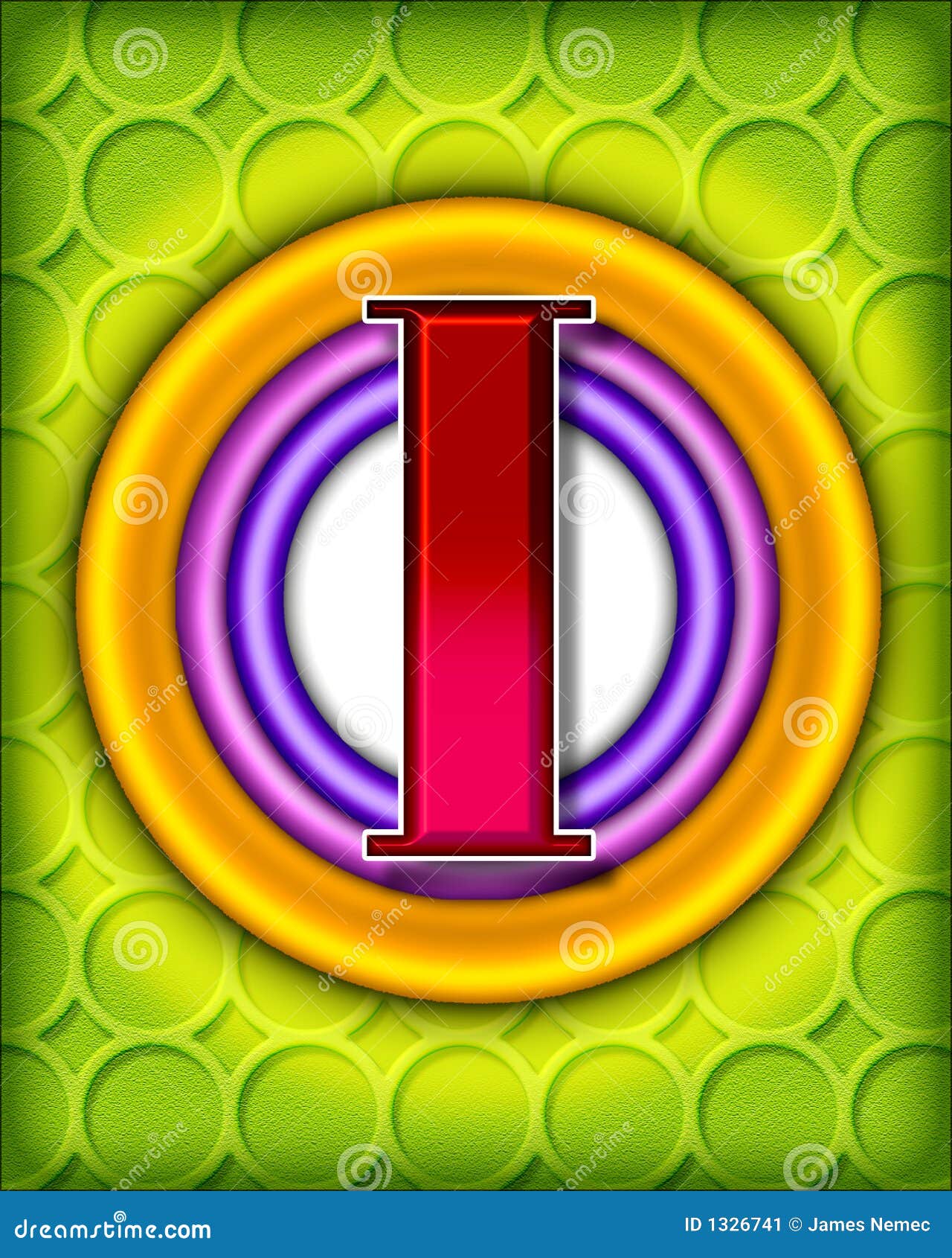 Circular alphabet - I stock illustration. Illustration of long - 1326741