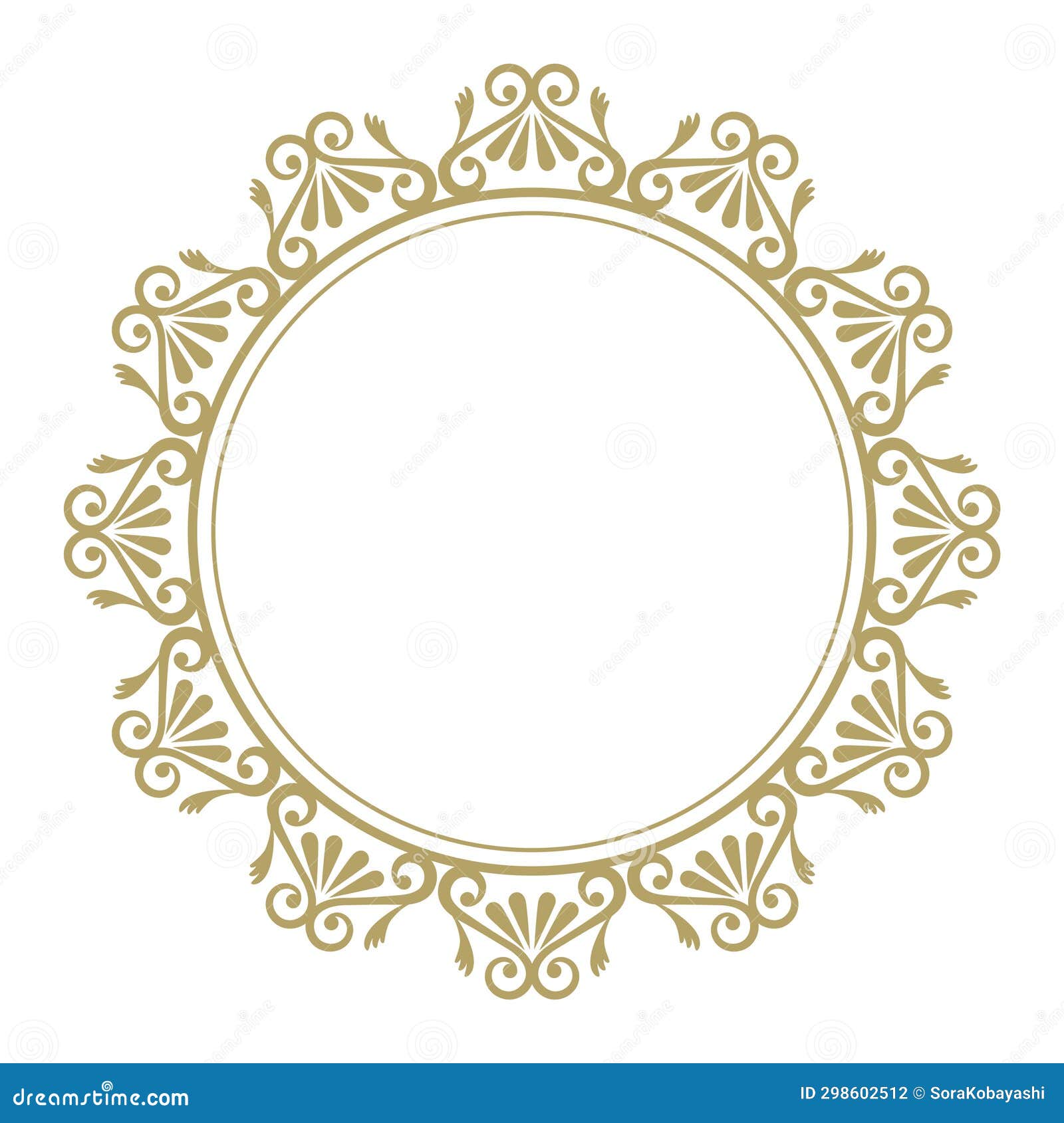 Circular Antique Gold Decorative Frame Stock Vector - Illustration of ...
