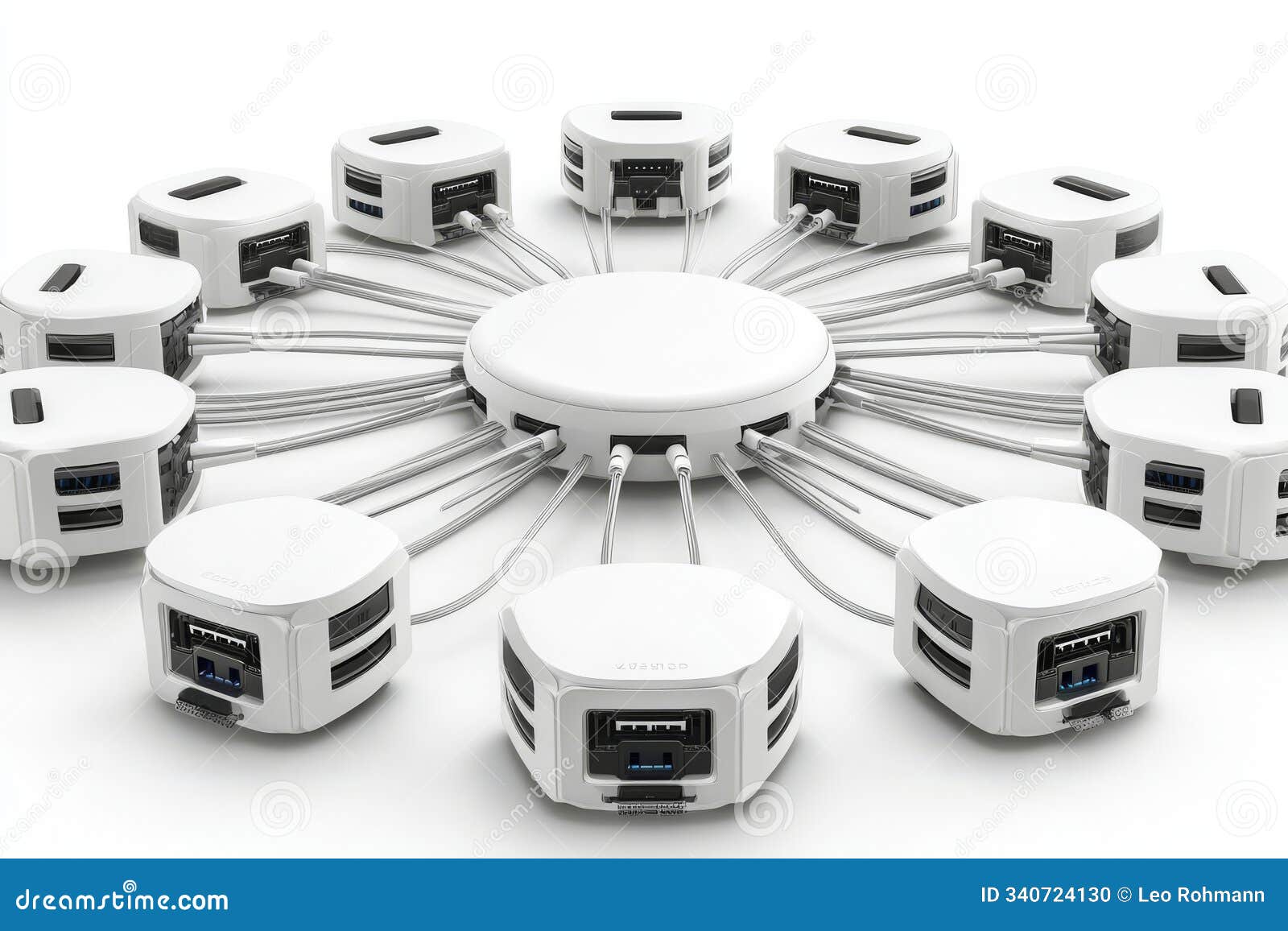 Circular Arrangement of Black and White Network Hubs Connected with ...