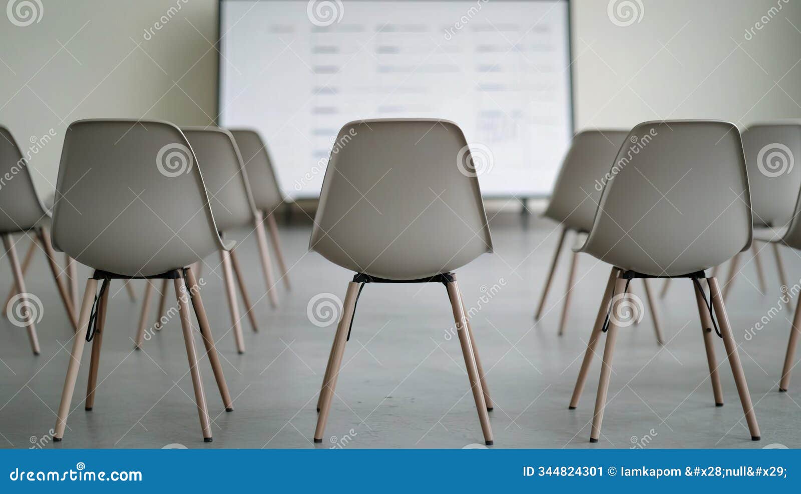Circular Arrangement of Chairs Around a Large Chart, Empty but Ready ...