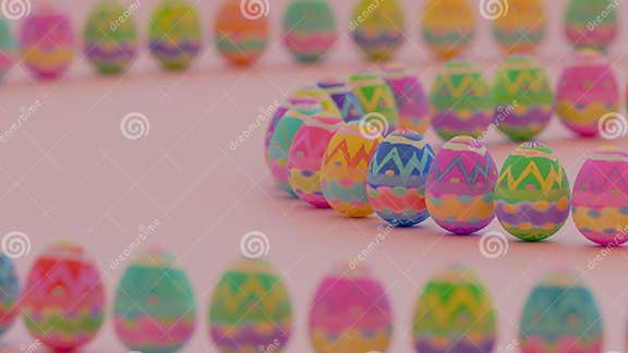 Circular Arrangement of Colorful Easter Eggs Stock Illustration ...