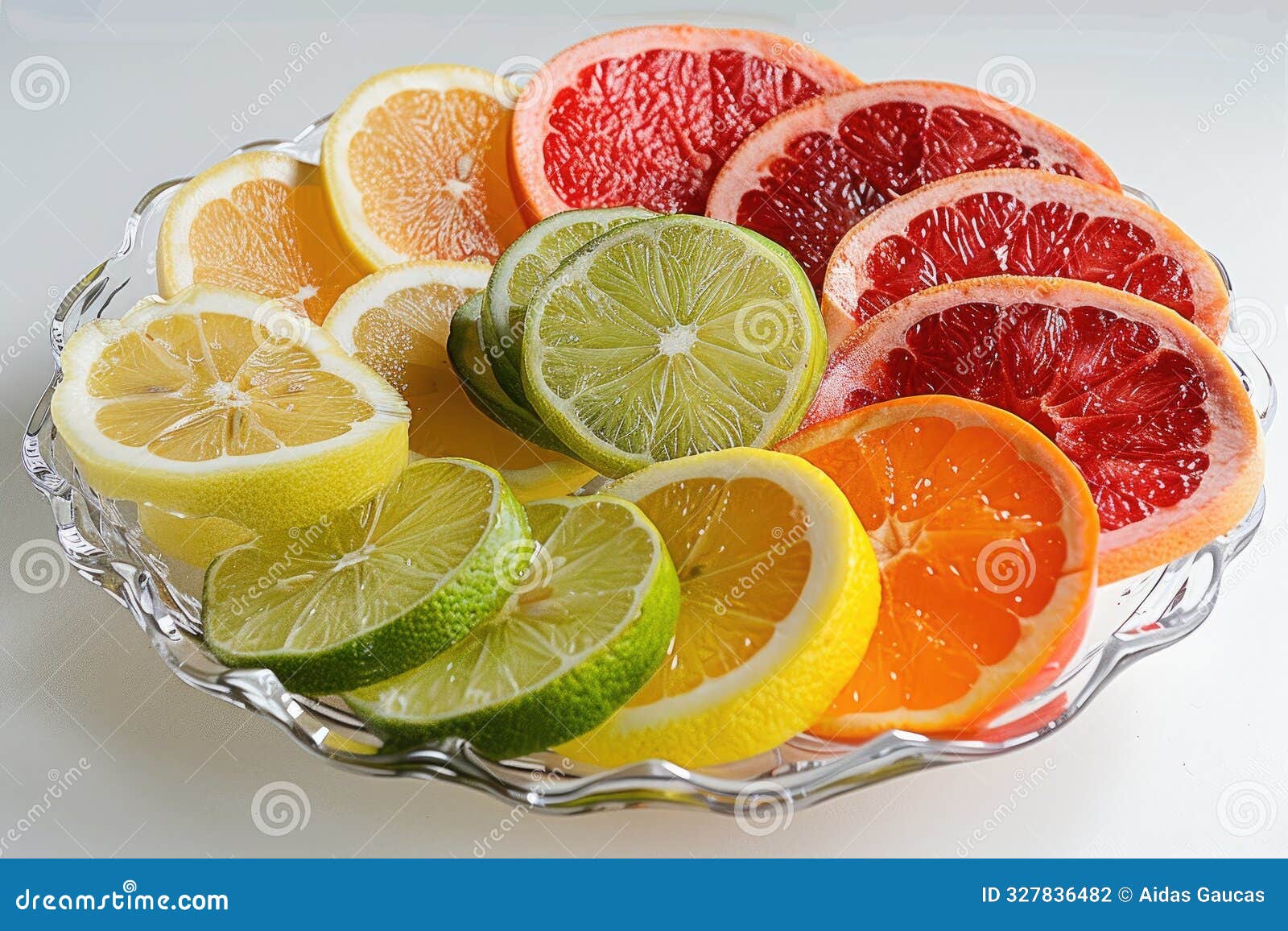 Circular Arrangement of Lemon Lime and Grapefruit Slices in Centerpiece ...