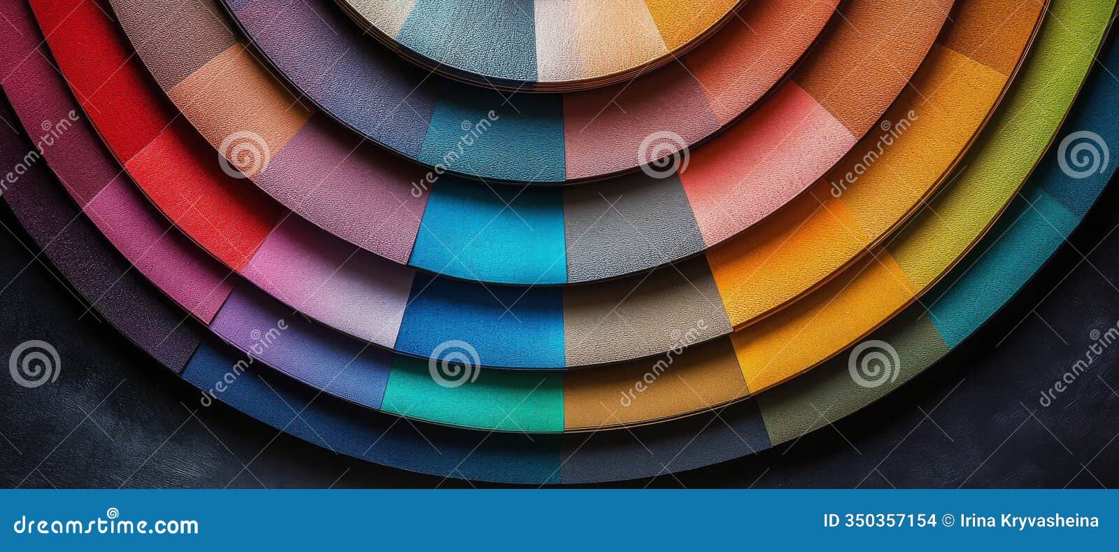 Circular Arrangement of Paint Swatches Showcasing Vibrant Colors in a ...
