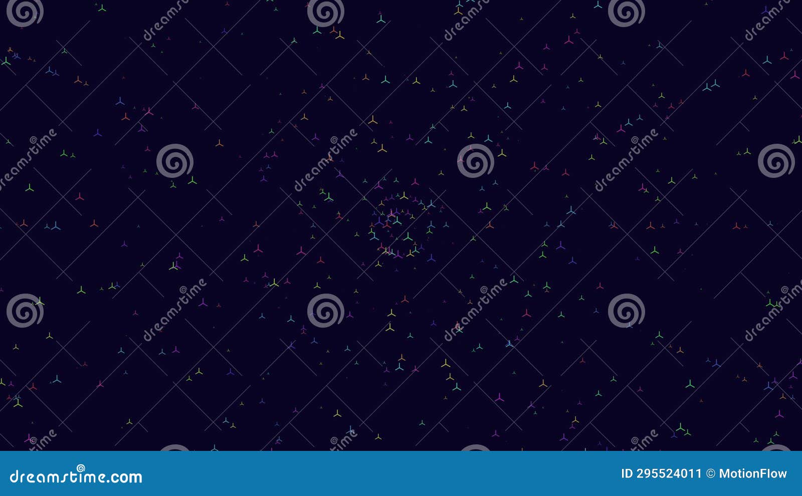 Circular Array of Colorful Floating Dots on Black Background Stock ...