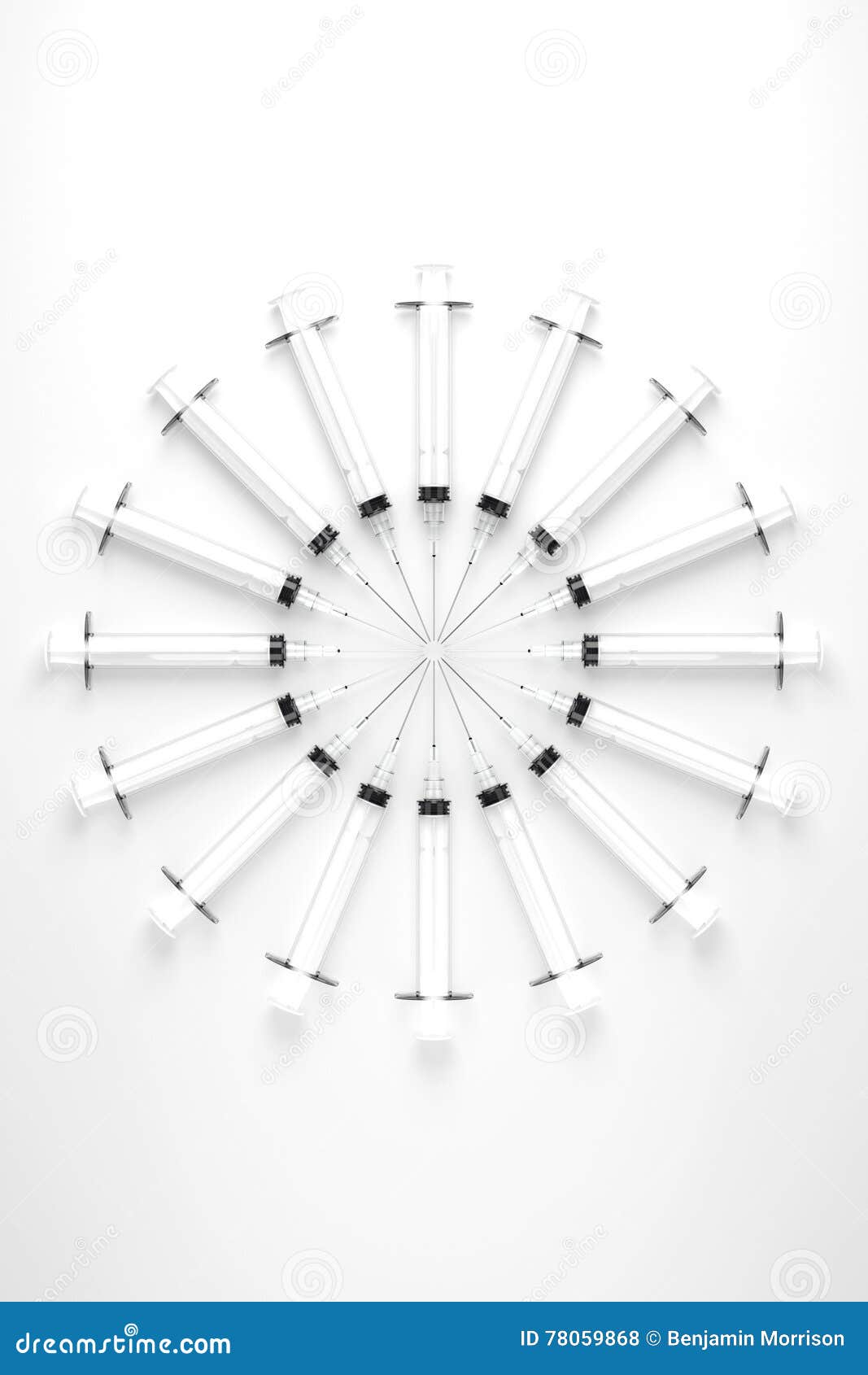 Circular Array of Hypodermic Needles Stock Illustration - Illustration ...