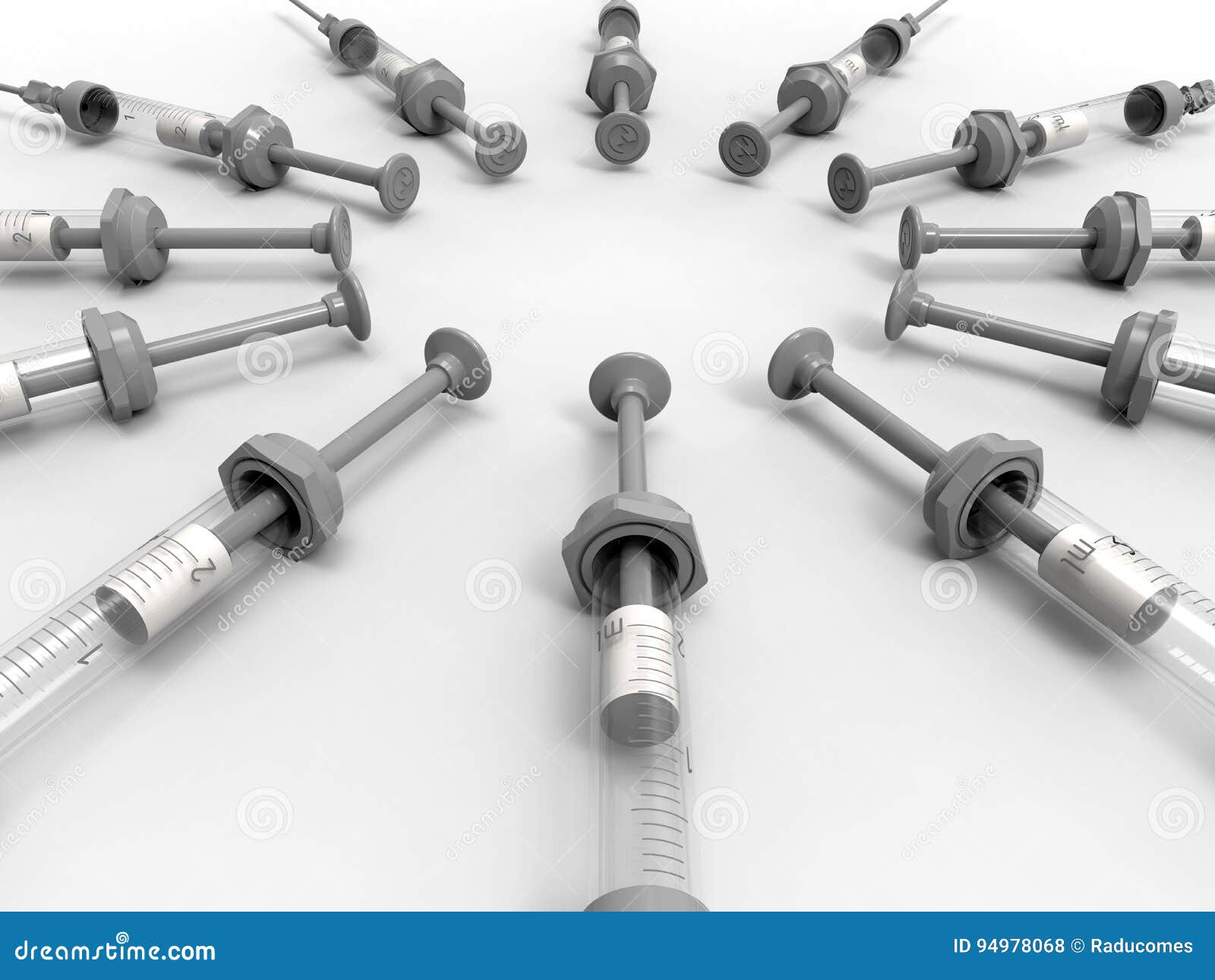 Circular Array - Multiple Empty Syringes Stock Illustration ...