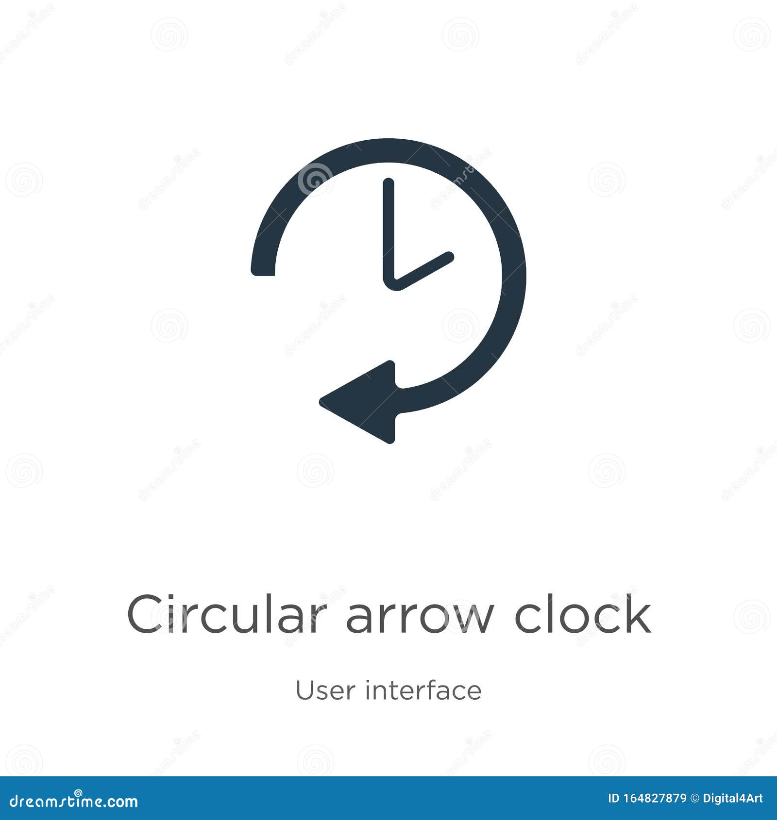 Circular Arrow Clock Icon Vector. Trendy Flat Circular Arrow Clock Icon ...