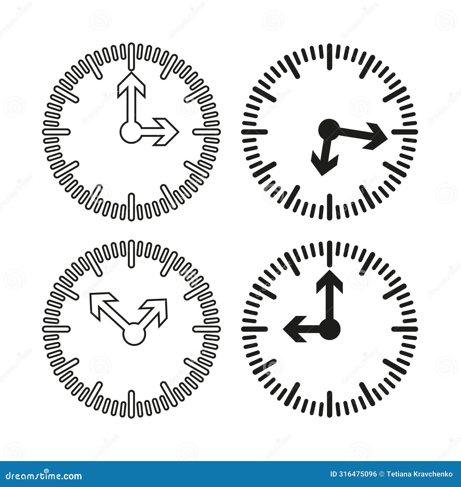 Circular Arrow Diagrams. Vector Cycle Process Icons. Directional Flow ...