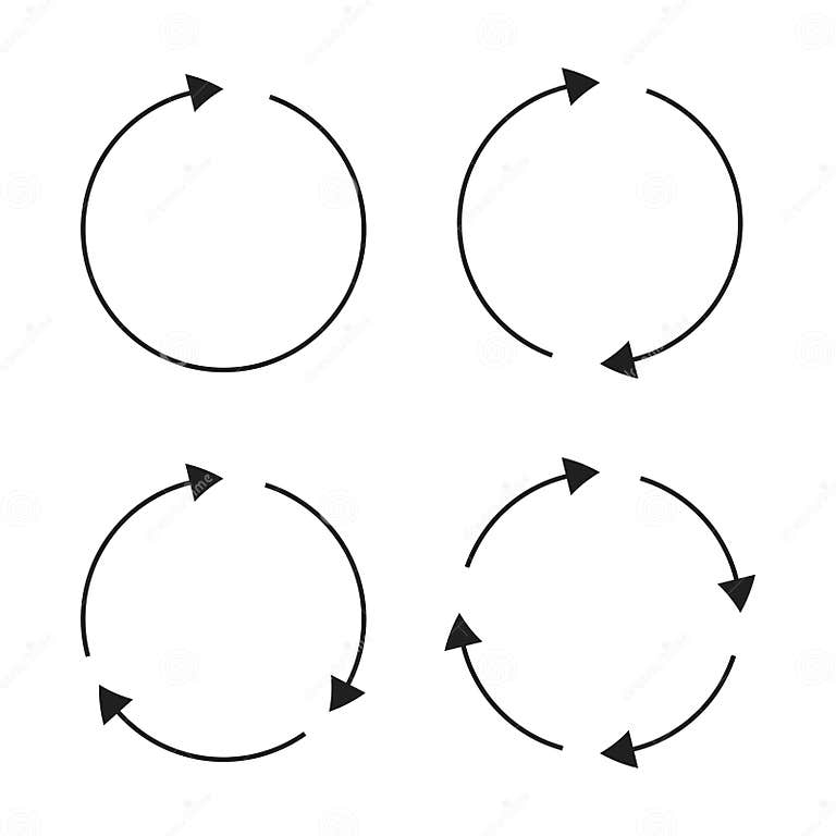Circular Arrow Forms. Rotational Flow Symbols. Abstract Circular Motion ...