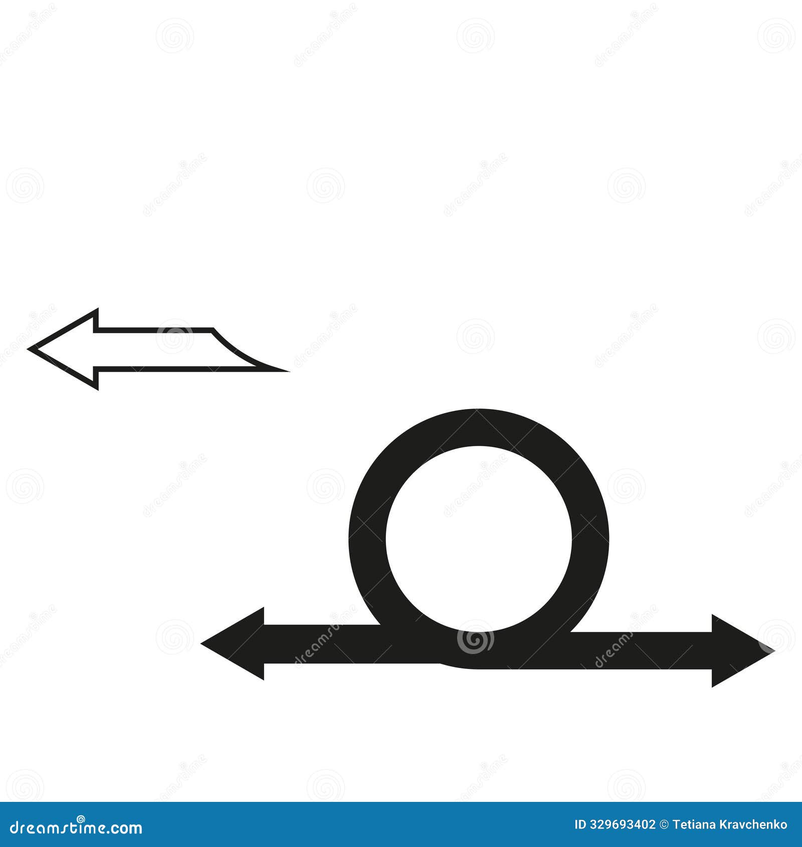 Circular Arrow Icon. Directional Vector Symbol. Black and White Design ...