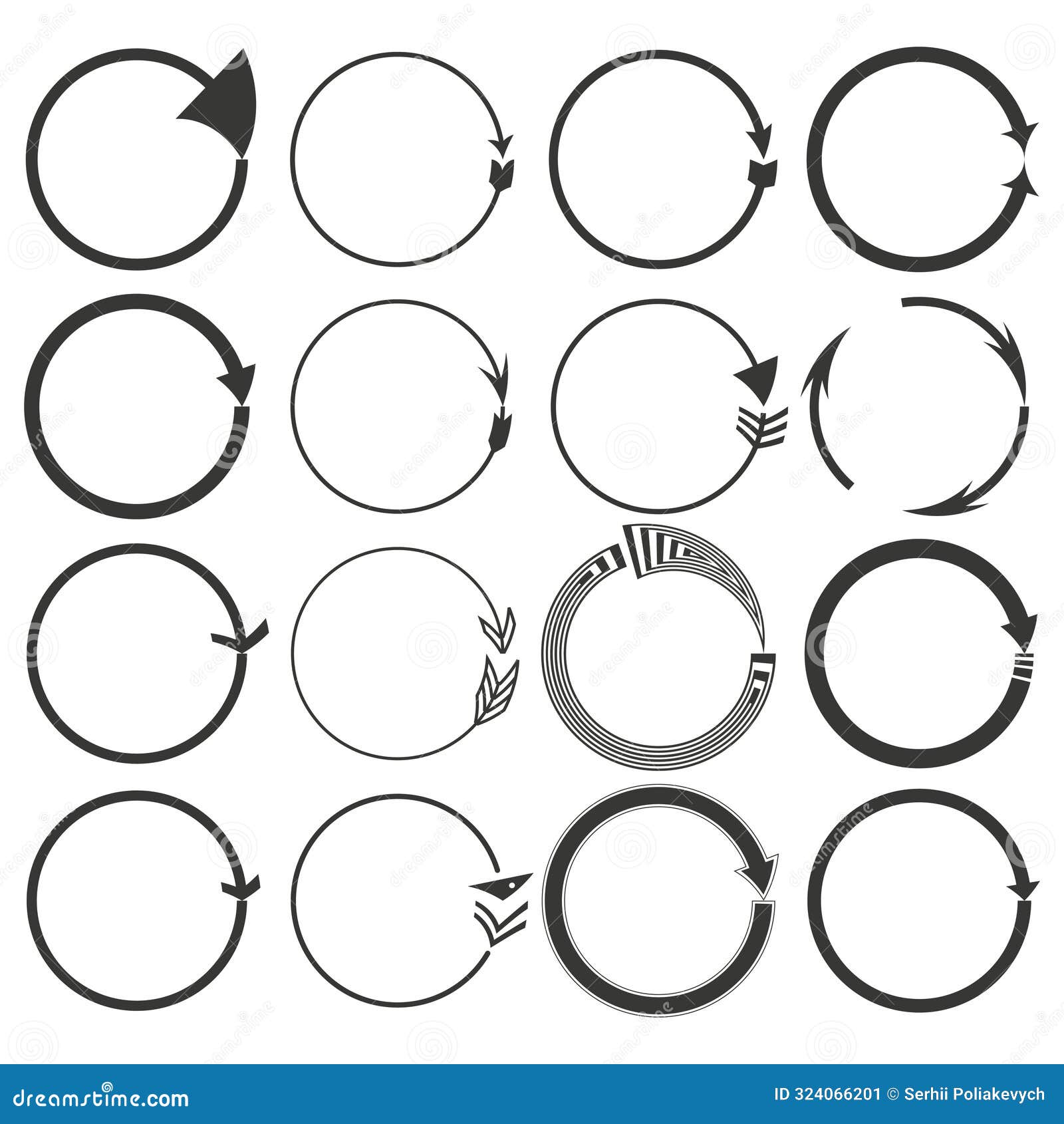 Loop Symbols. Infinity Vector Icons Set. Black Mobius Loop Collection ...