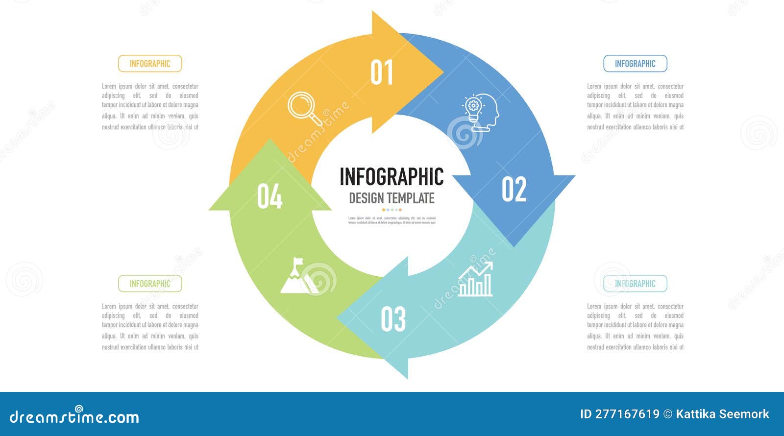 Circular Arrow Infographic for Business Presentation Stock Illustration ...