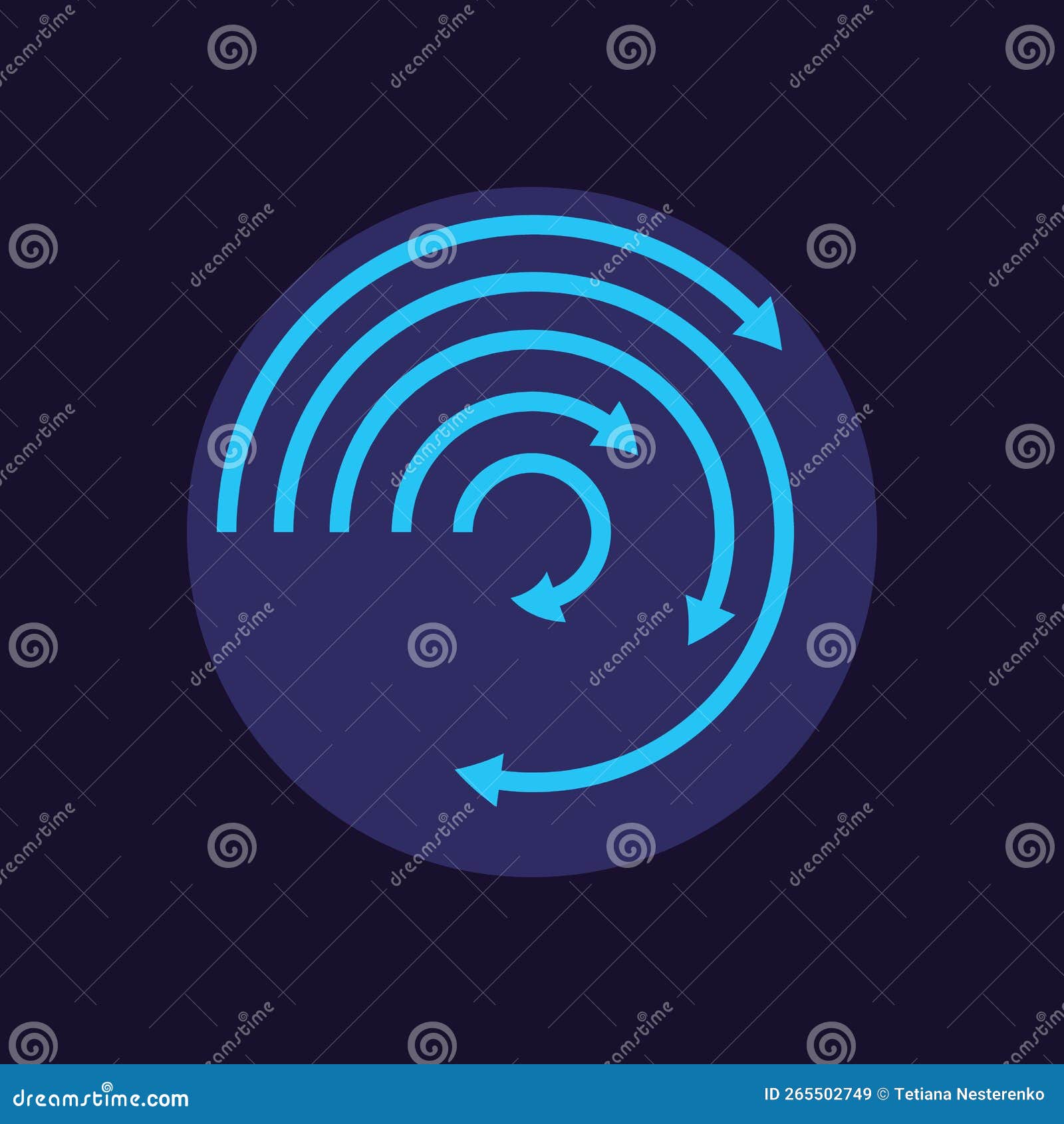 Circular Arrow Infographic Chart Design Element for Dark Theme Stock ...