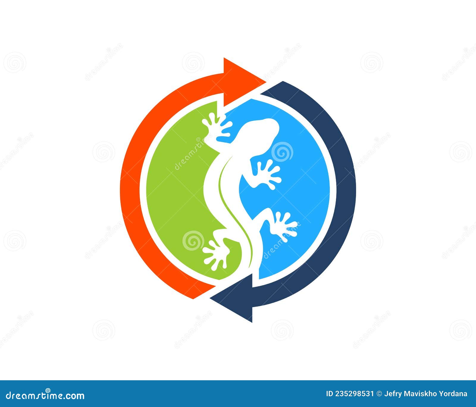 Circle Lizard Icon. Logo Design. Cartoon Vector | CartoonDealer.com ...
