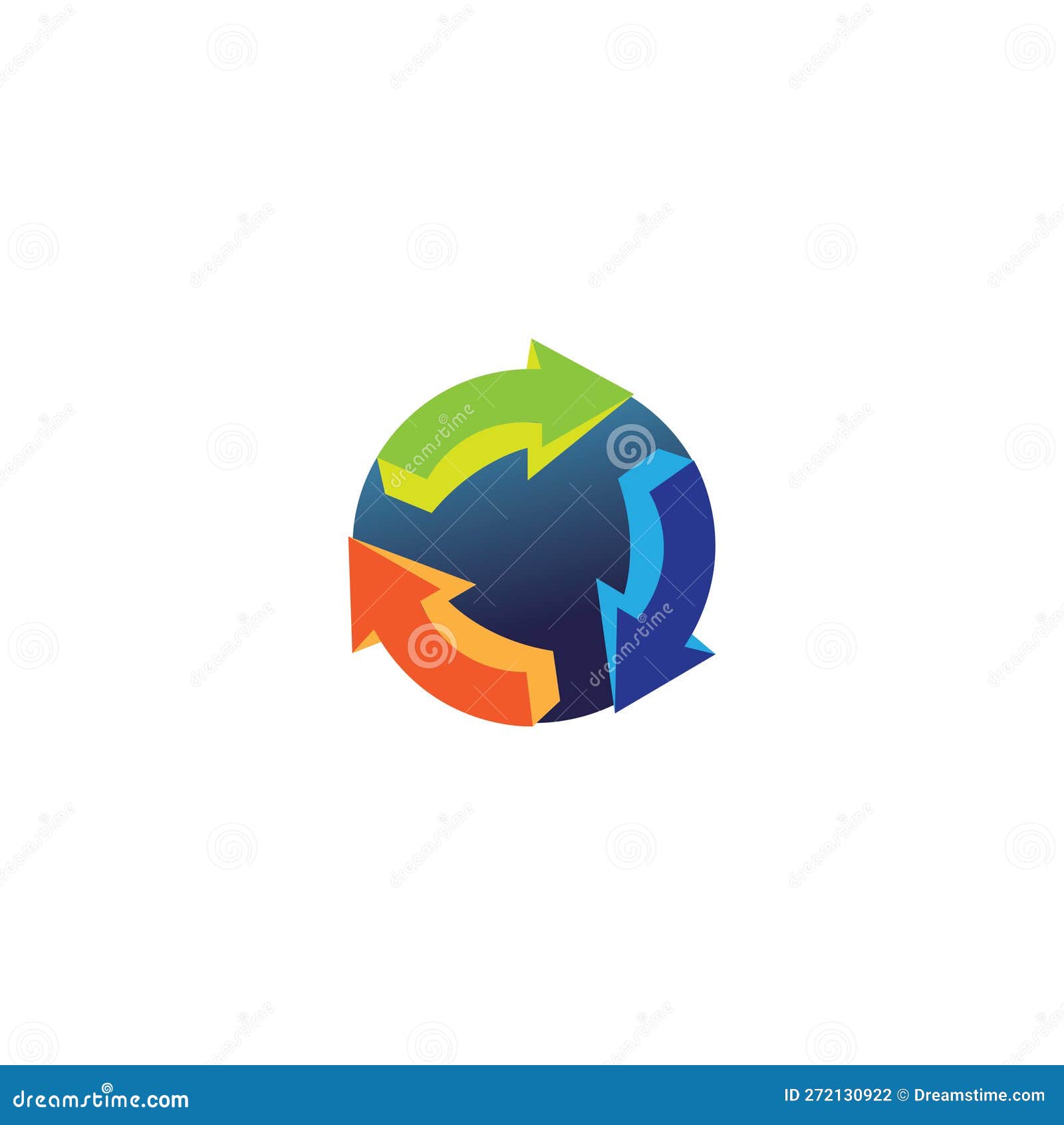 Circular Arrow Logo Vector Design Color Illustration Stock Vector ...