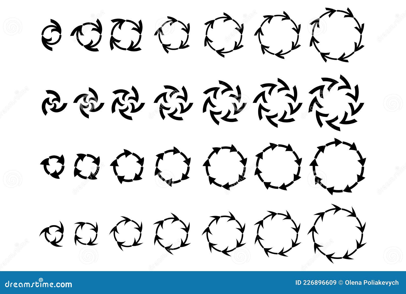 Circular Arrows. Chart Icon Vector Set. Cursor Sign. Recycle Icon ...
