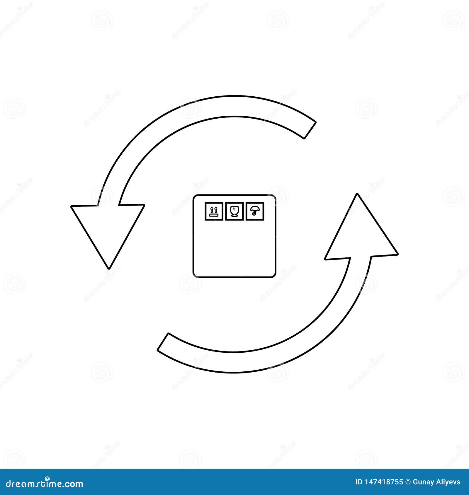 Circular Arrows in the Circle of the Packing Box Icon. Element of ...