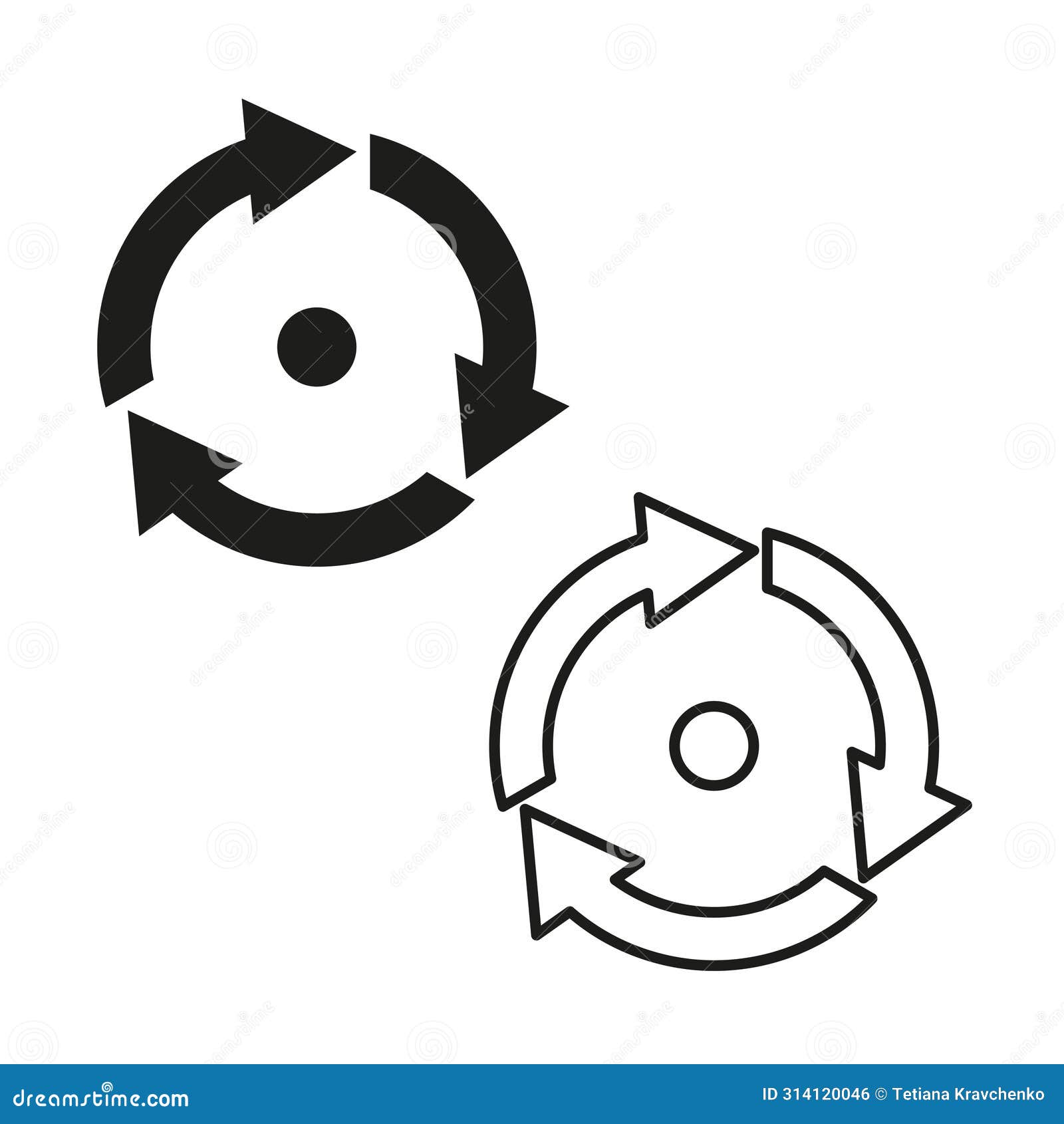 Circular Arrows Icon. Synchronized System Symbol. Continuous Cycle Sign ...