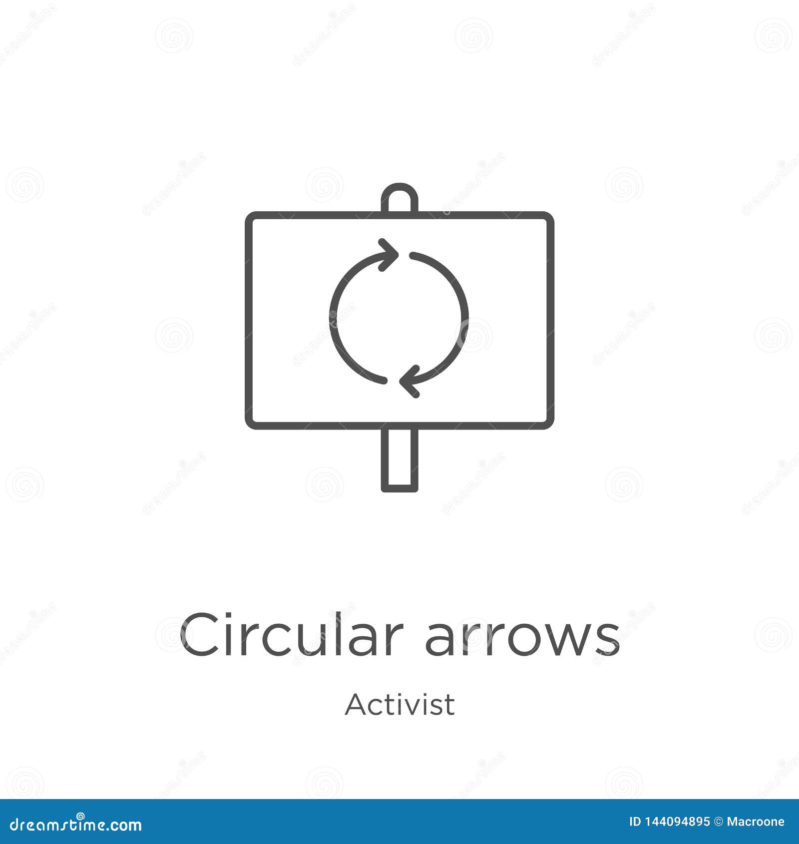 Circular Arrows Icon Vector from Activist Collection. Thin Line ...
