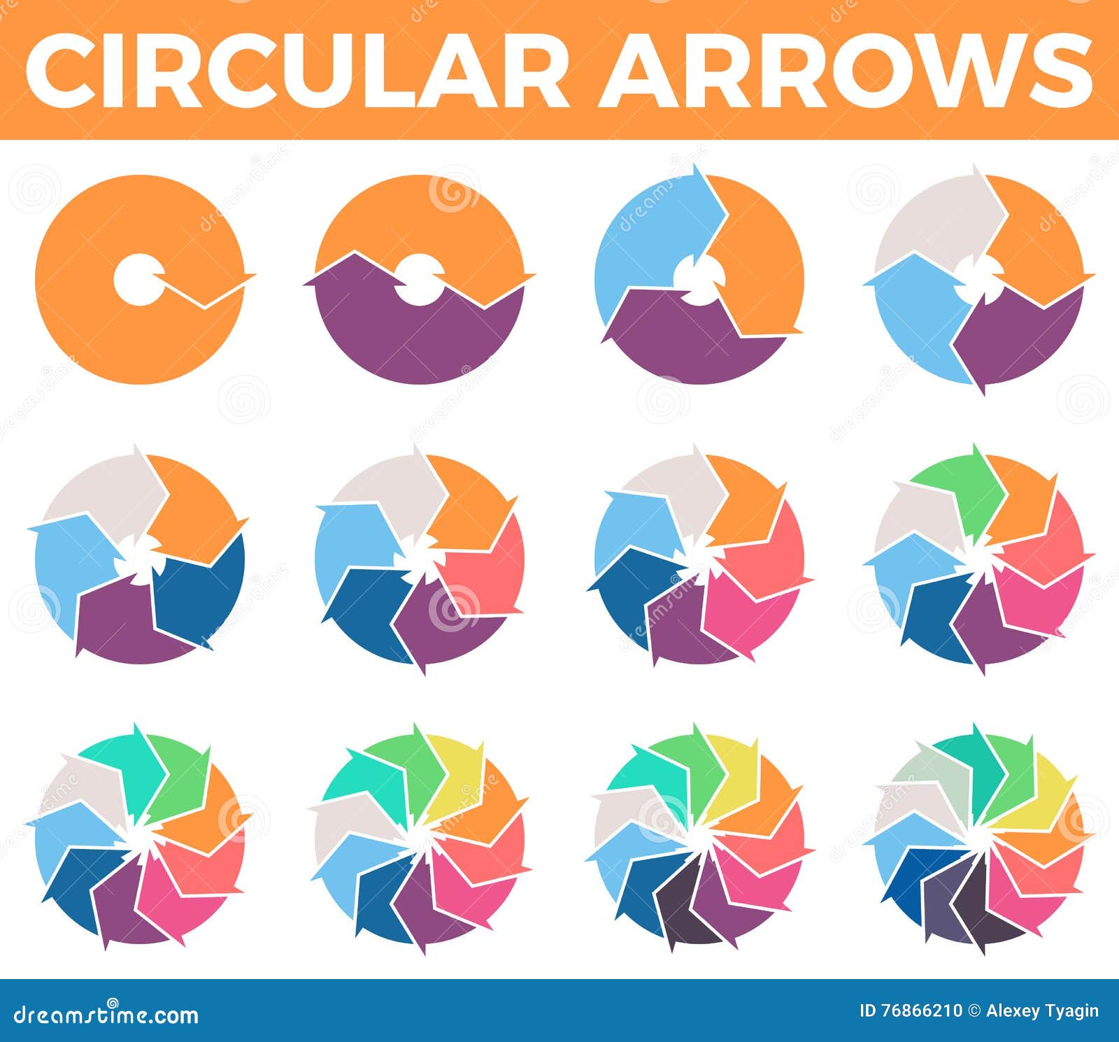 Two Circular Arrows 3D Logos Vector Illustration | CartoonDealer.com ...