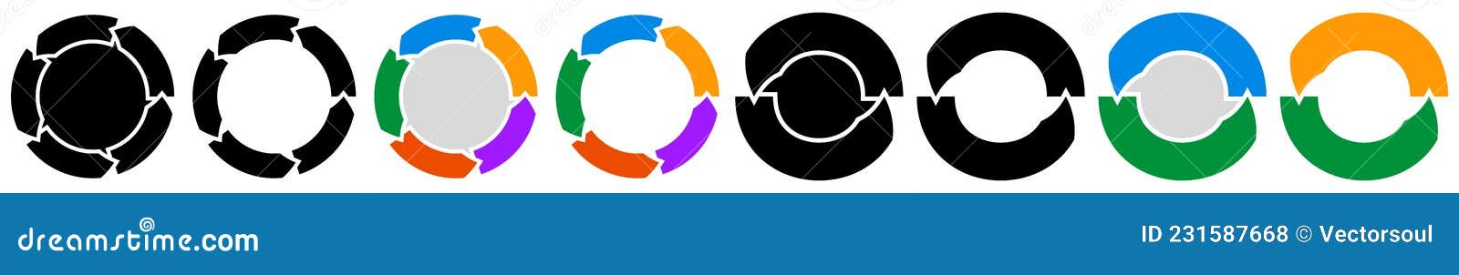 Circular Arrows for Steps, Stages, Phases Concepts. Cyclic, Cycle ...