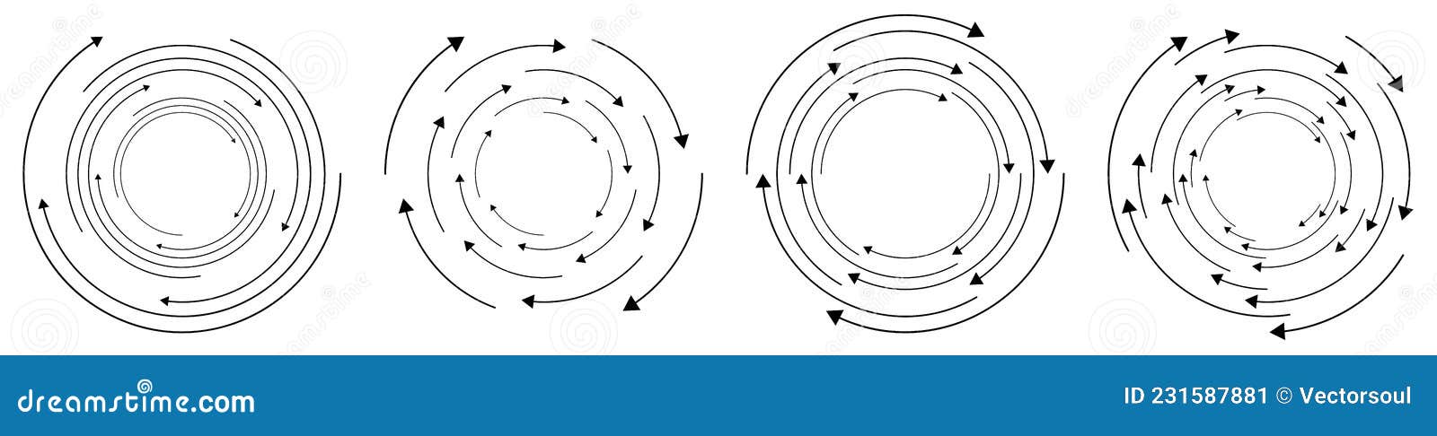 Circular Arrows for Steps, Stages, Phases Concepts. Cyclic, Cycle ...