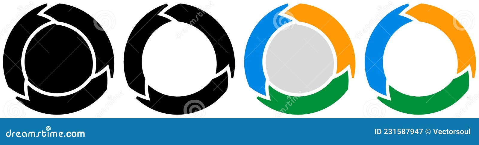 Circular Arrows for Steps, Stages, Phases Concepts. Cyclic, Cycle ...