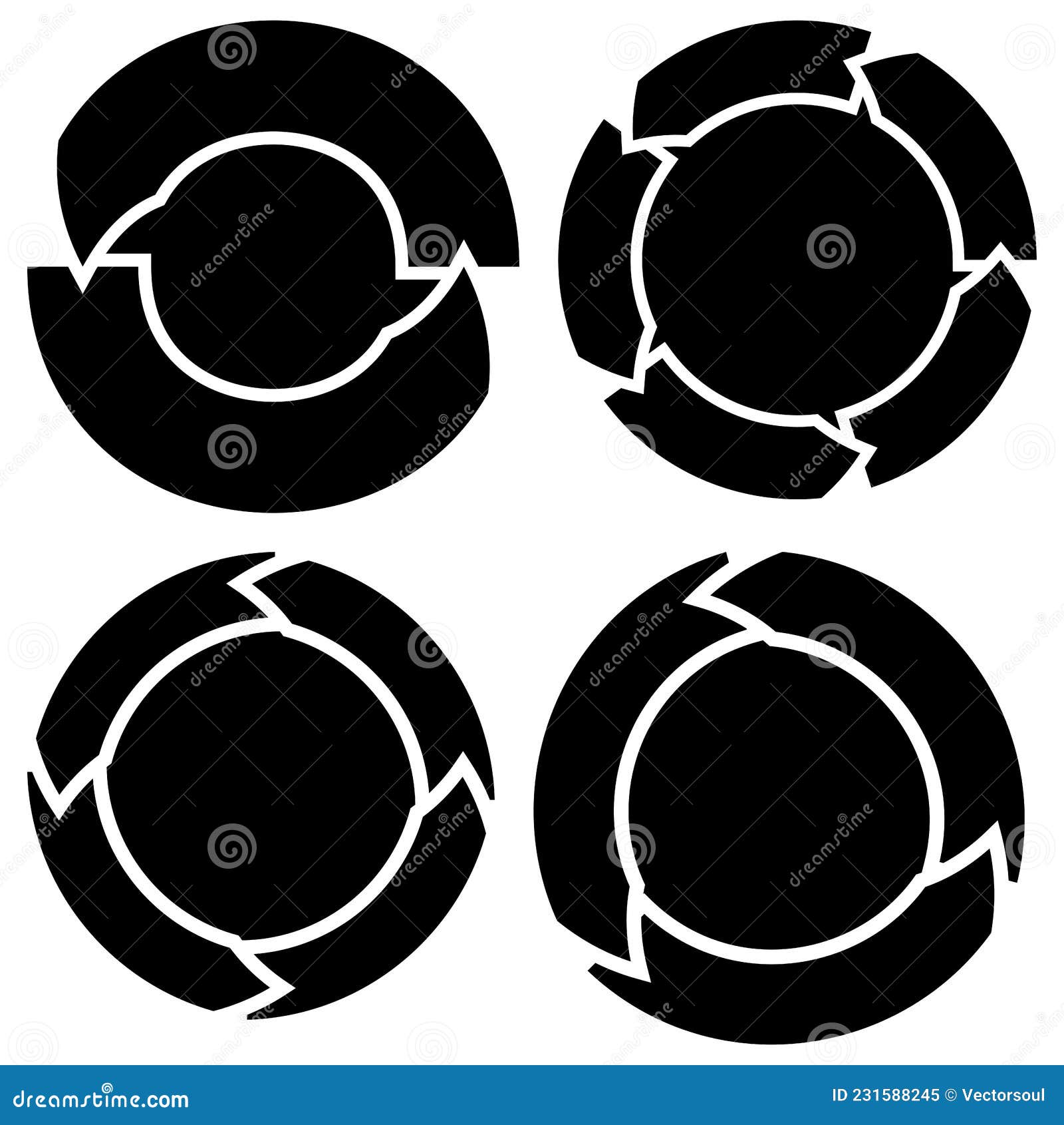 Circular Arrows for Steps, Stages, Phases Concepts. Cyclic, Cycle ...