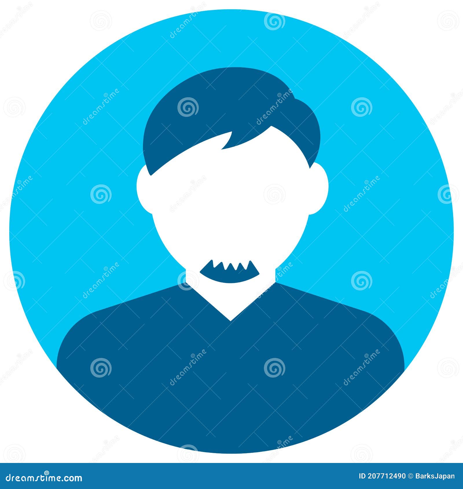 Circular Avatar Vector Illustration Male Stock Vector - Illustration of ...