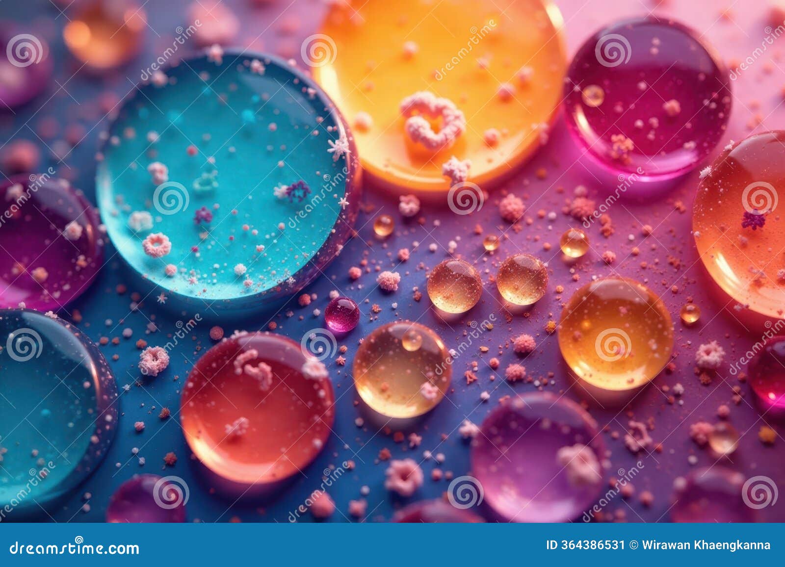 Circular Bacterial Colonies With Varied Pigmentation On Agar Colony Lab ...