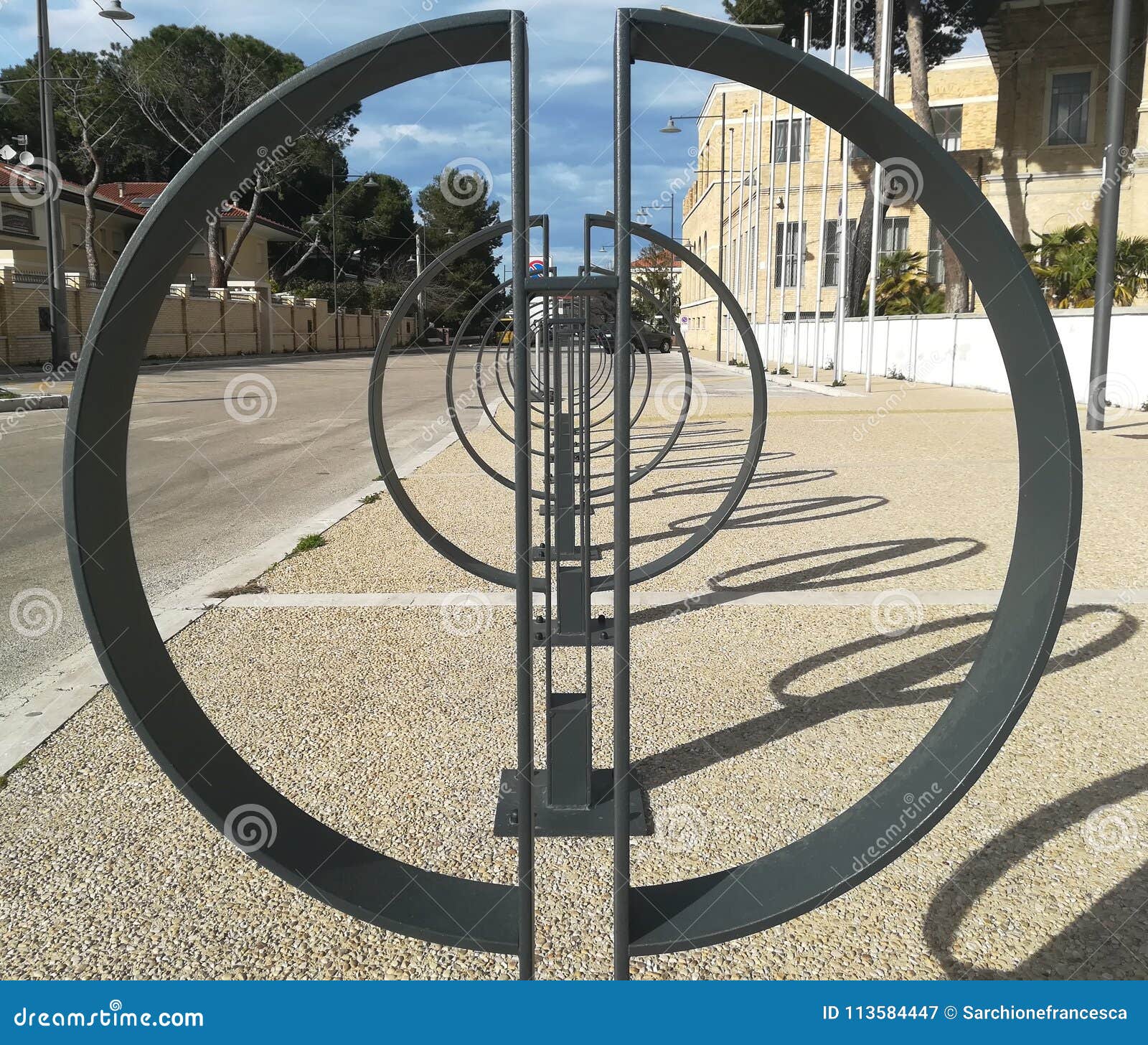 Circular bike rack stock image. Image of structureforparkingbicycles ...