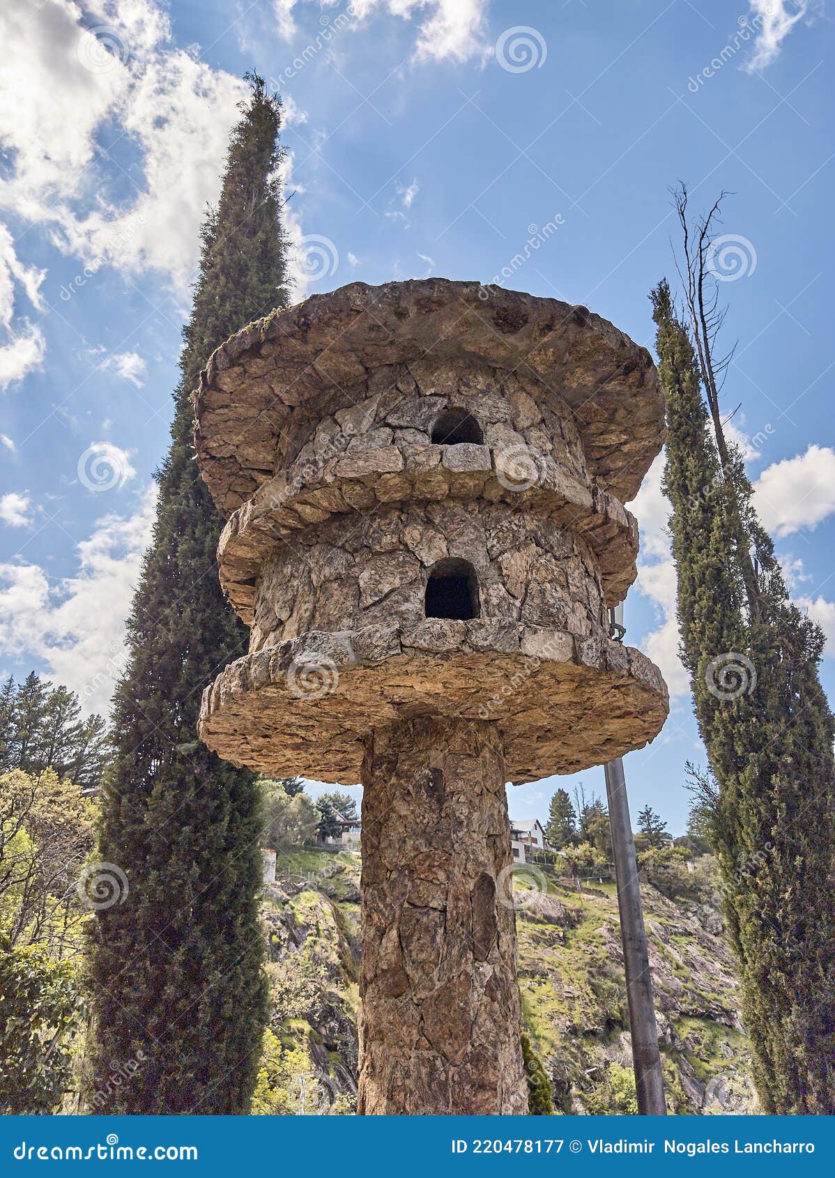 Circular Bird Nest Made of Stone with Two Entrances Stock Image - Image ...