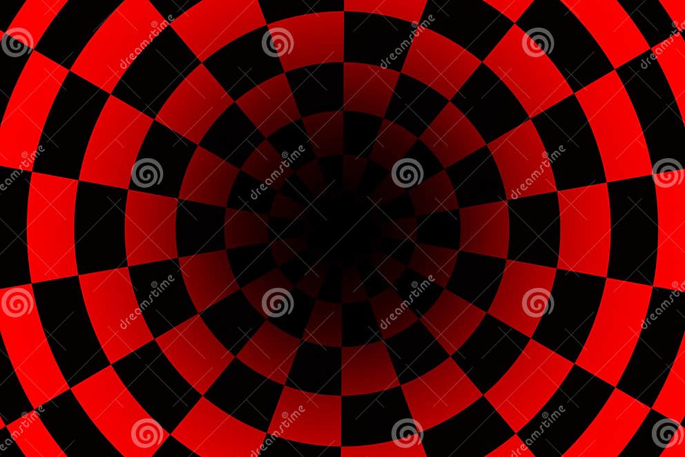 Circular Black and Red Checkerboard Stock Illustration - Illustration ...