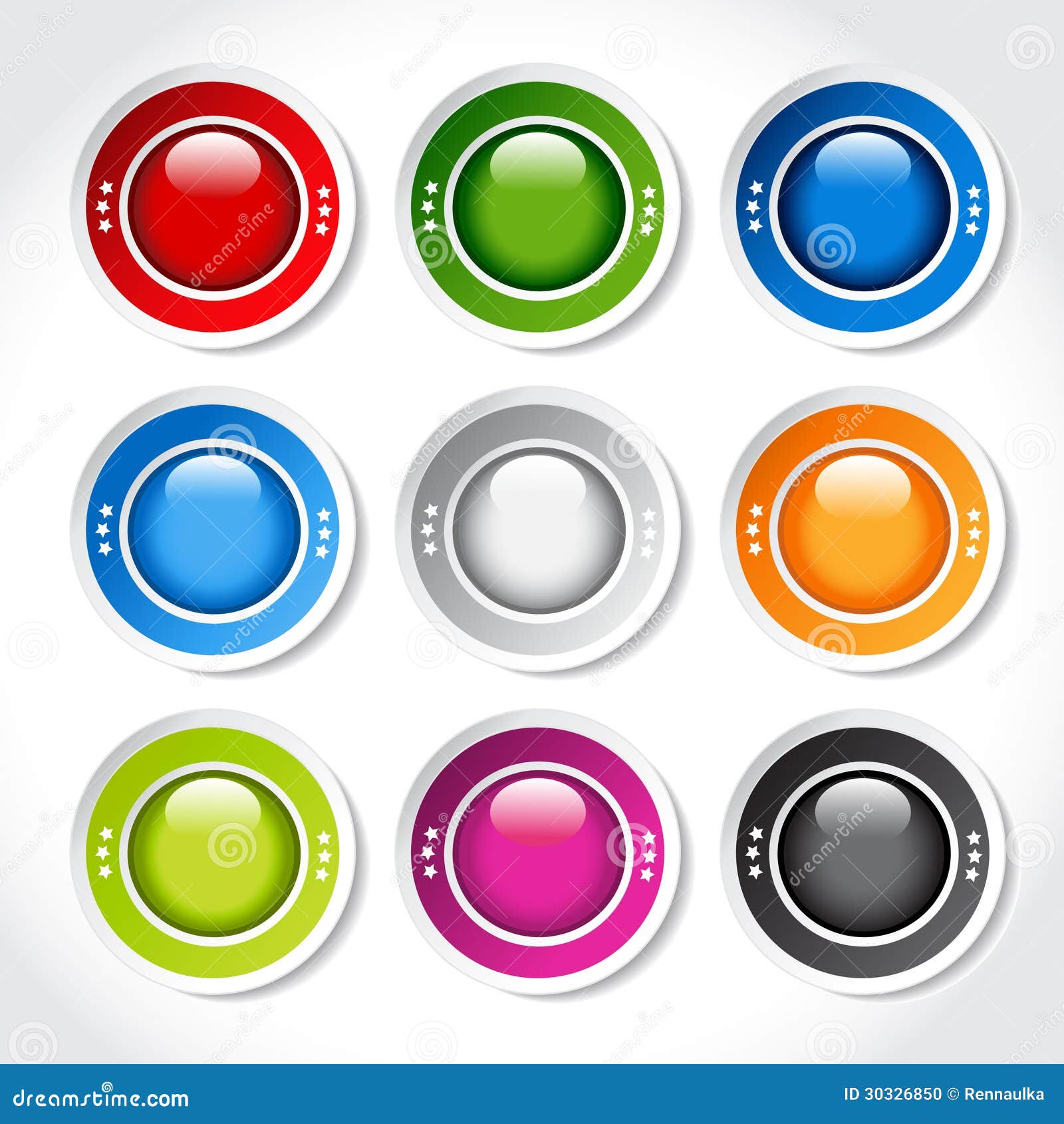 Circular Blank Glossy Buttons Stock Vector - Illustration of click ...